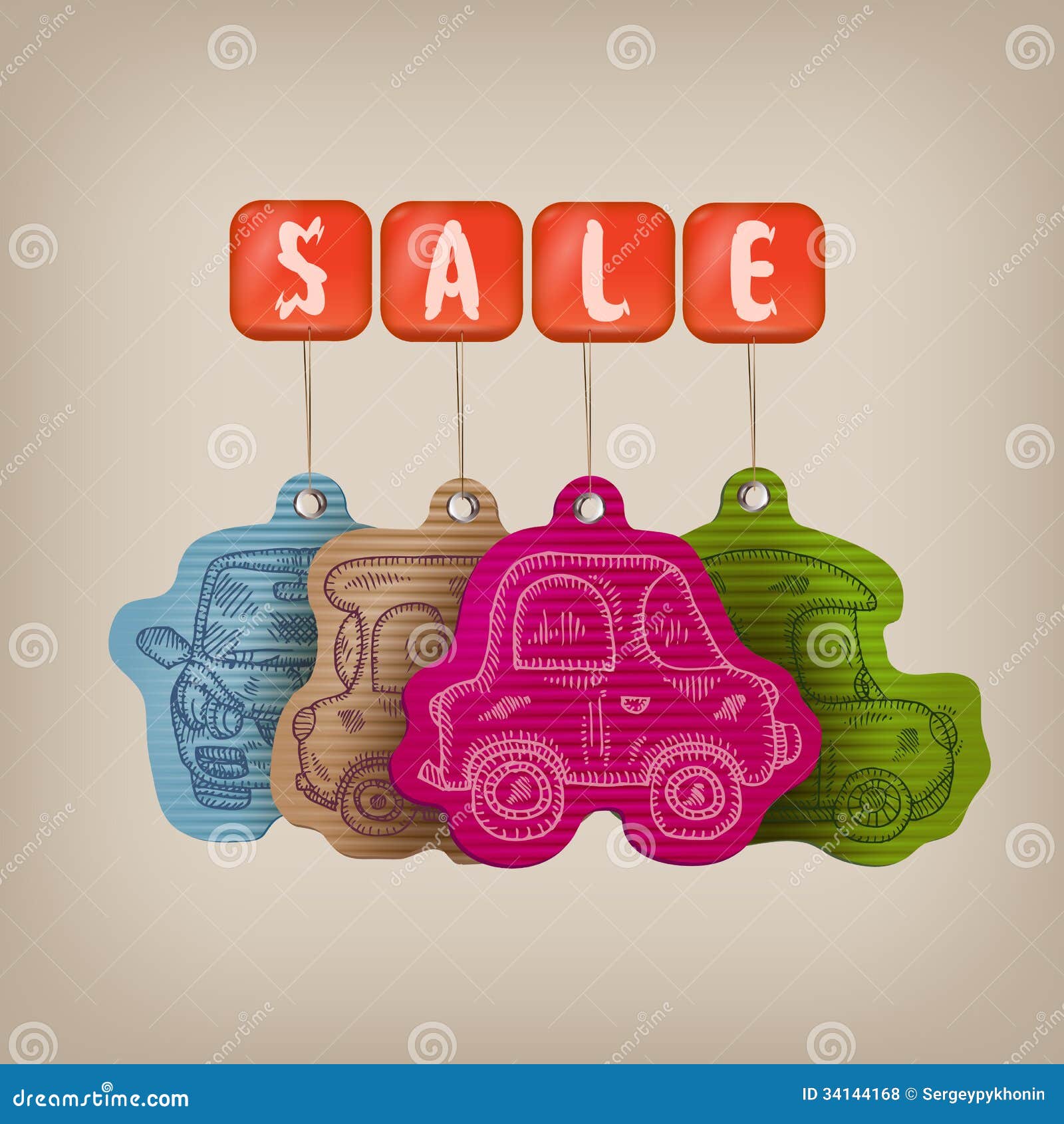 Car Sale. Vector Illustration Stock Vector - Illustration of highway ...