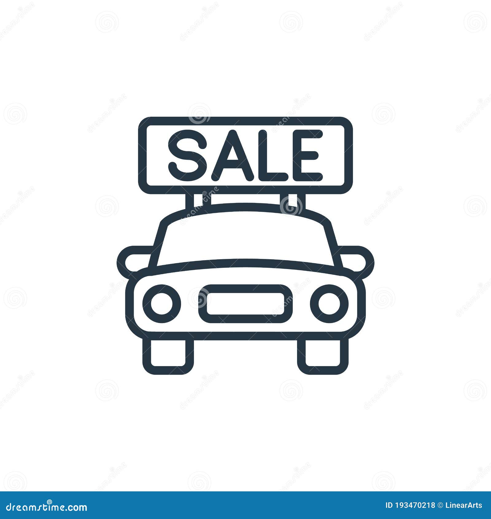 Car Sales Icon Vector from Sales Concept. Thin Line Illustration of Car ...