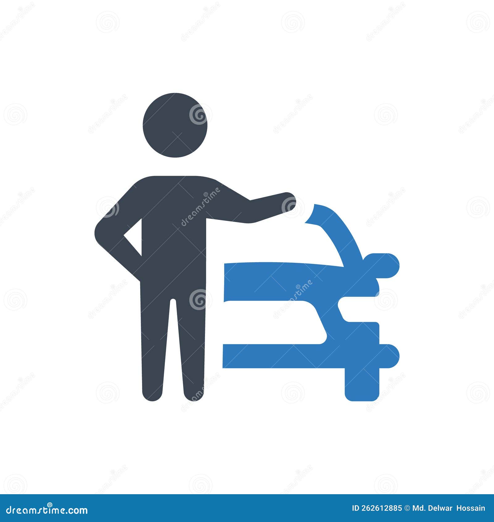 Car, salesman icon stock vector. Illustration of salesman - 262612885