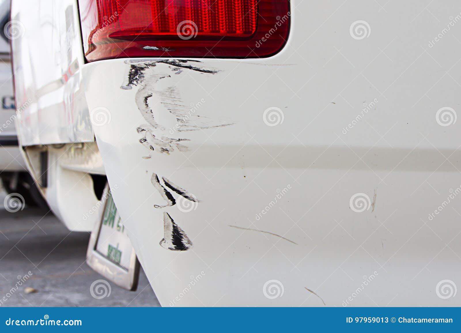 Car Scratchcar Scratch Under Taillight Stock Image - Image of road ...