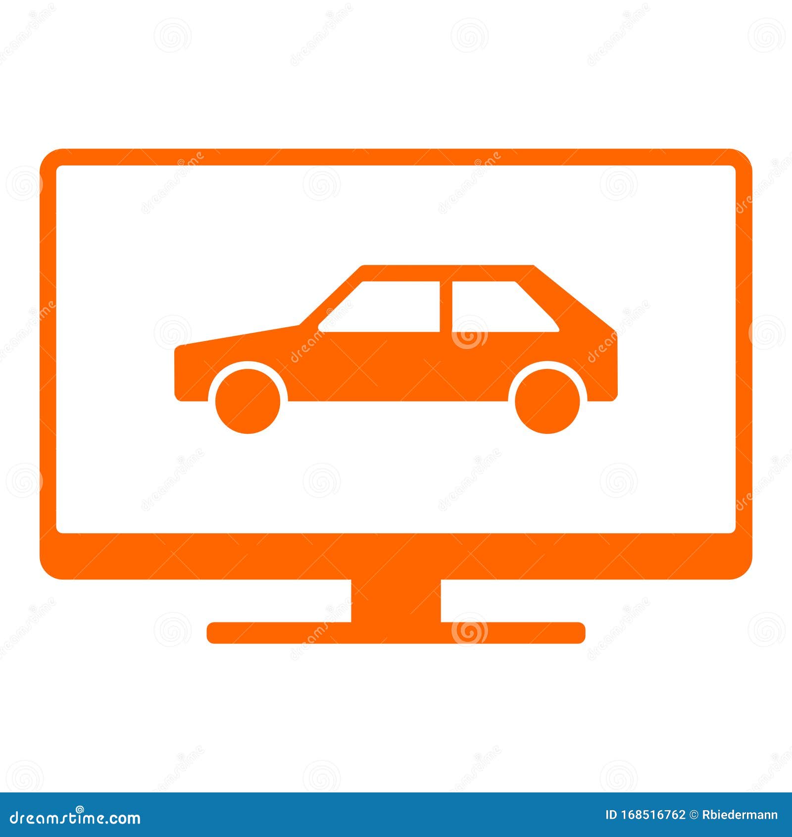 Car and screen stock vector. Illustration of icon, symbol - 168516762