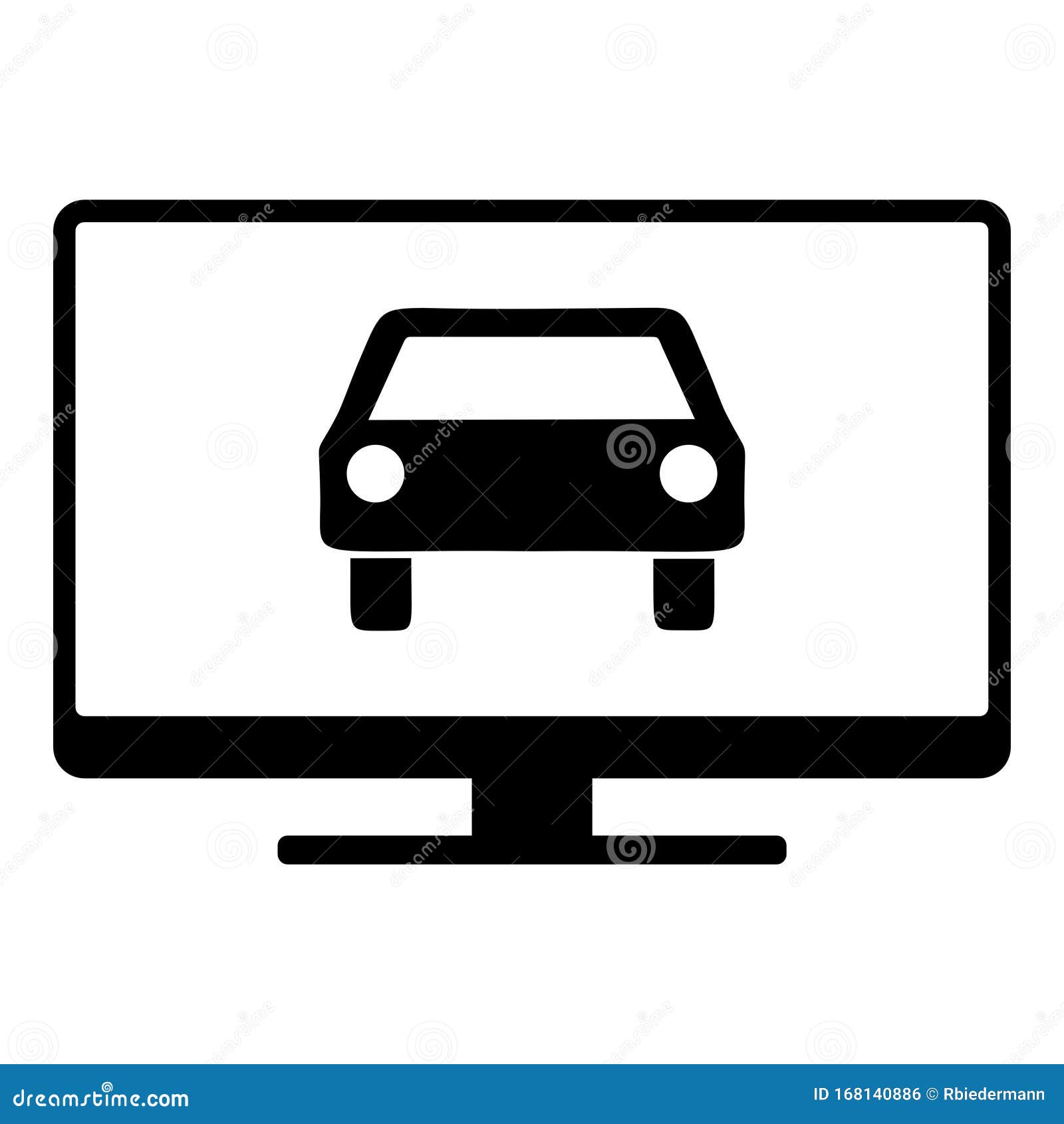 Car and screen stock vector. Illustration of symbol - 168140886