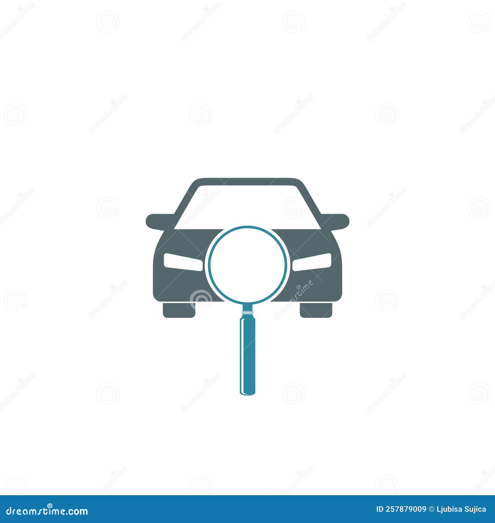 Car Search Icon Isolated on White Background Stock Vector ...