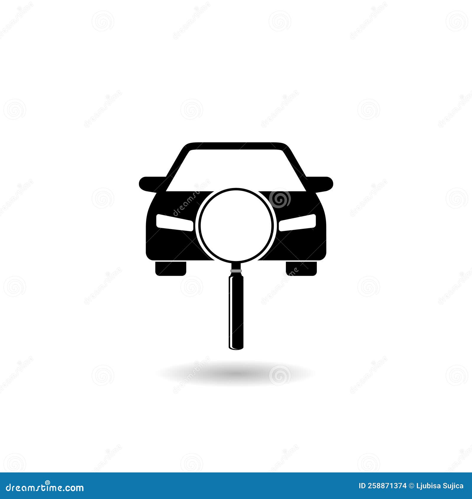 Car Search Icon Logo with Shadow Stock Vector - Illustration of sale ...