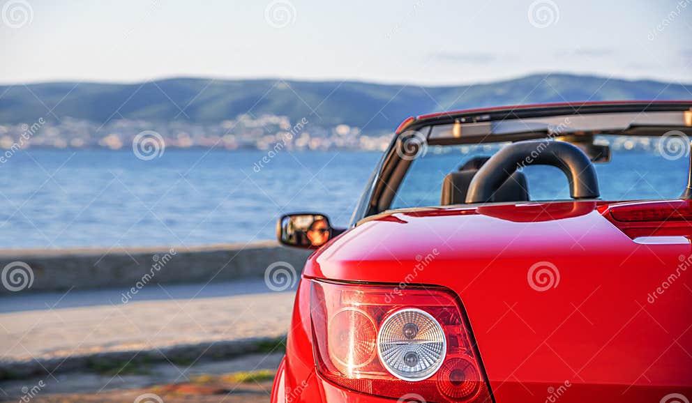 Car on the Seashore in the Evening. Stock Photo - Image of nature ...