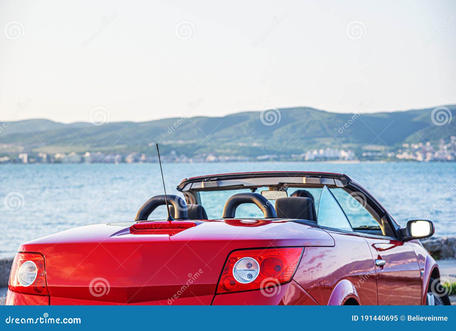 Car on the Seashore in the Evening. Stock Image - Image of automotive ...