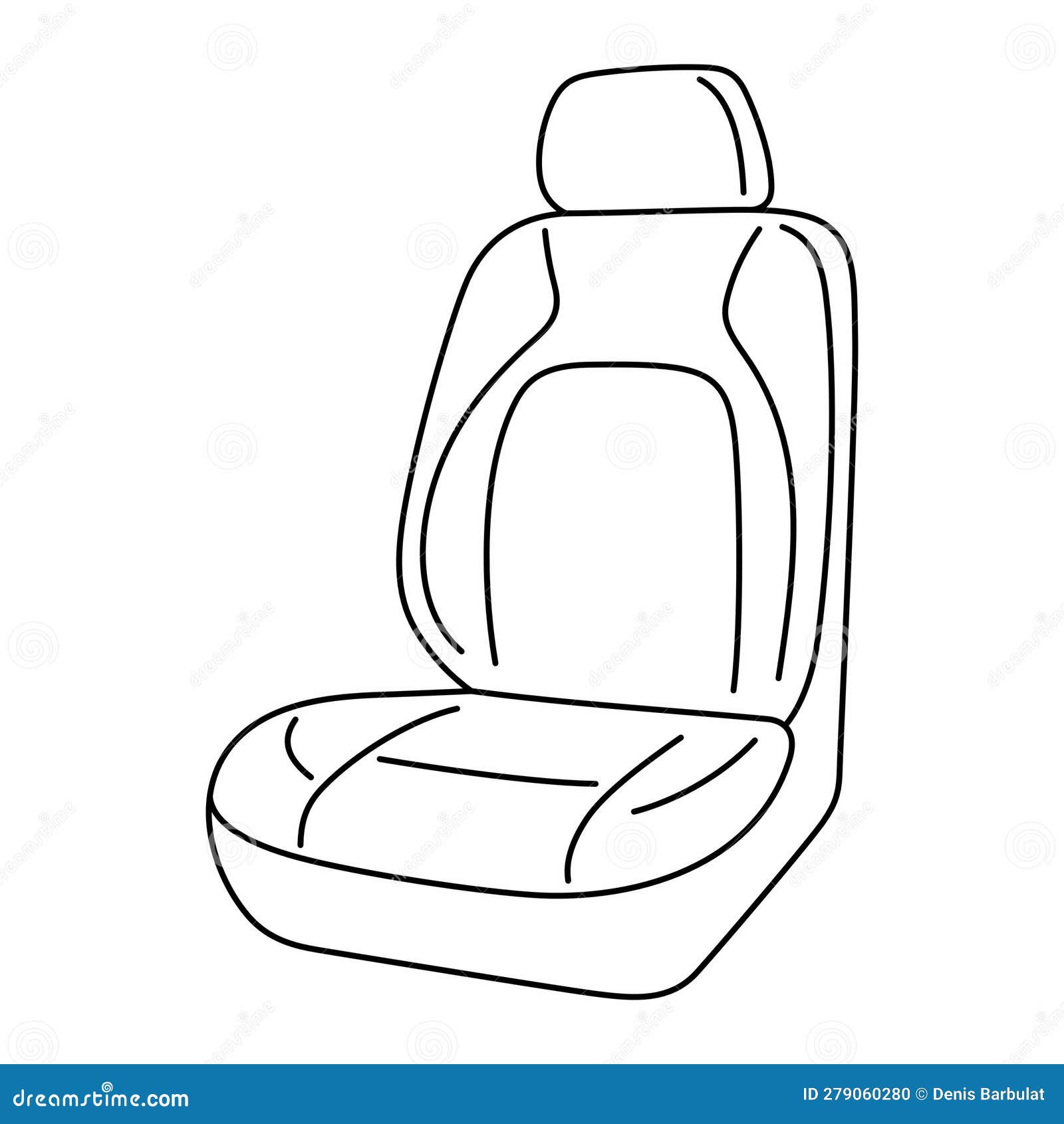 Car Seat Outline Object Vector Stock Vector - Illustration of ...