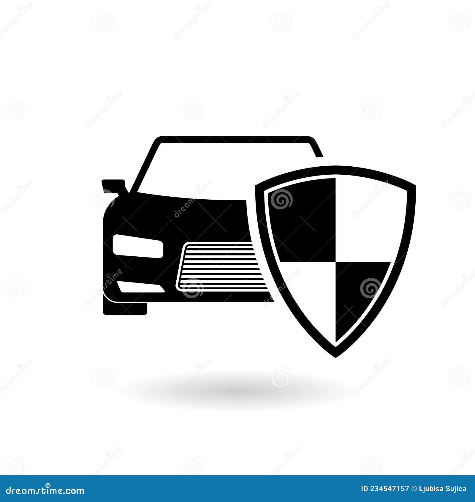 Car Secure Icon with Shadow Stock Vector - Illustration of symbol ...