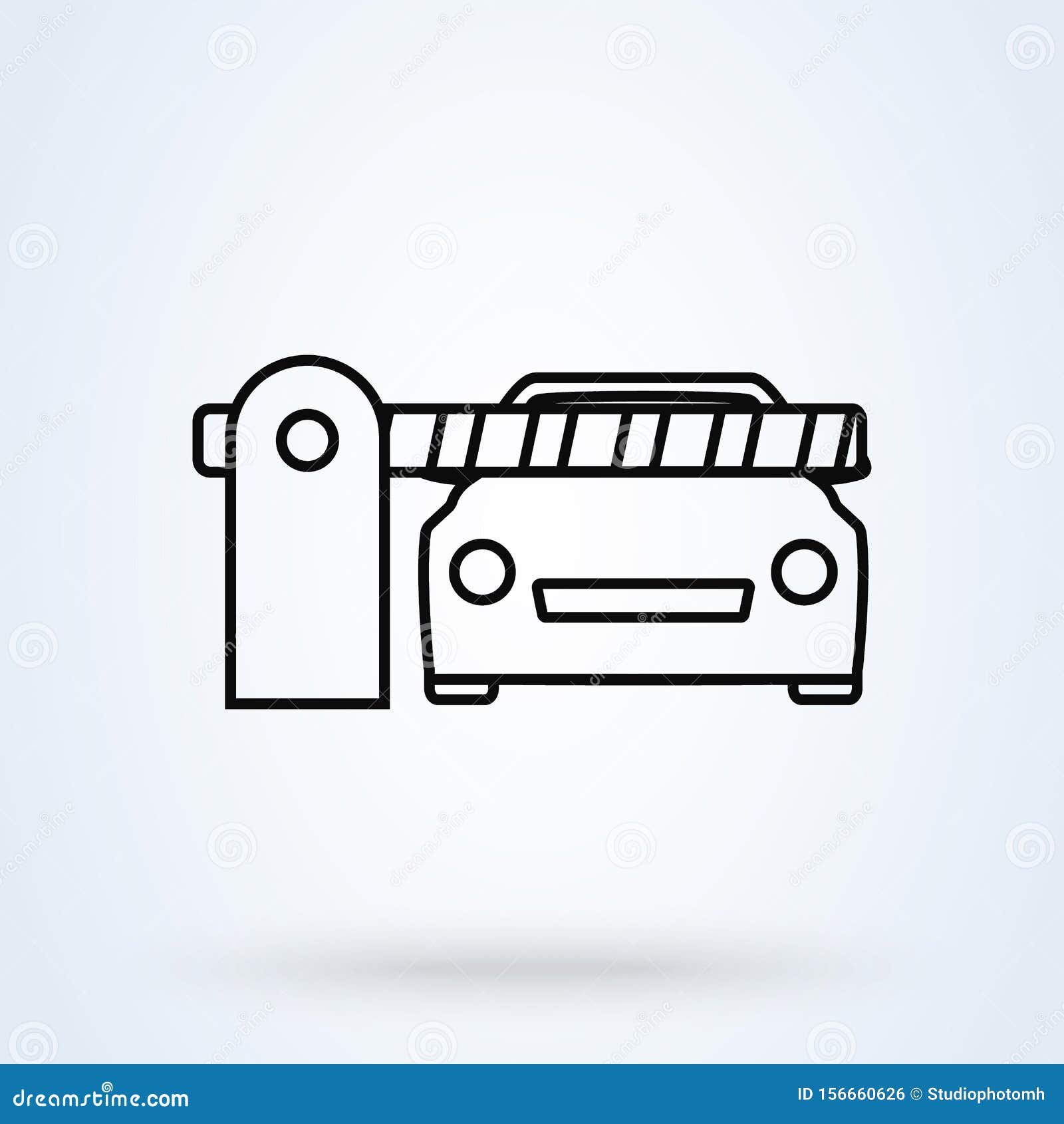 Car Security Barrier Gate. Outline Simple Vector Modern Icon Design ...