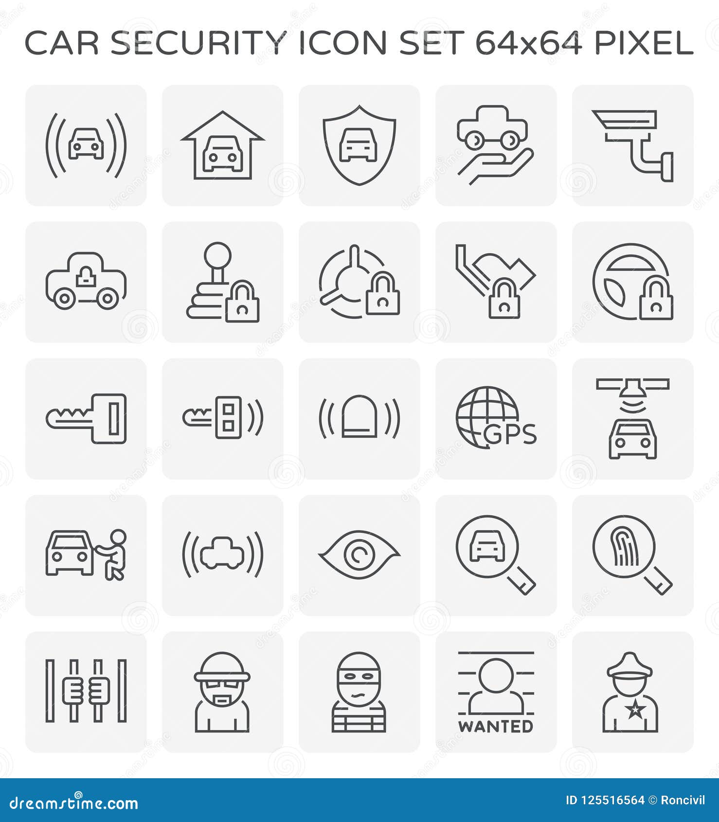 Car security icon stock vector. Illustration of hand - 125516564