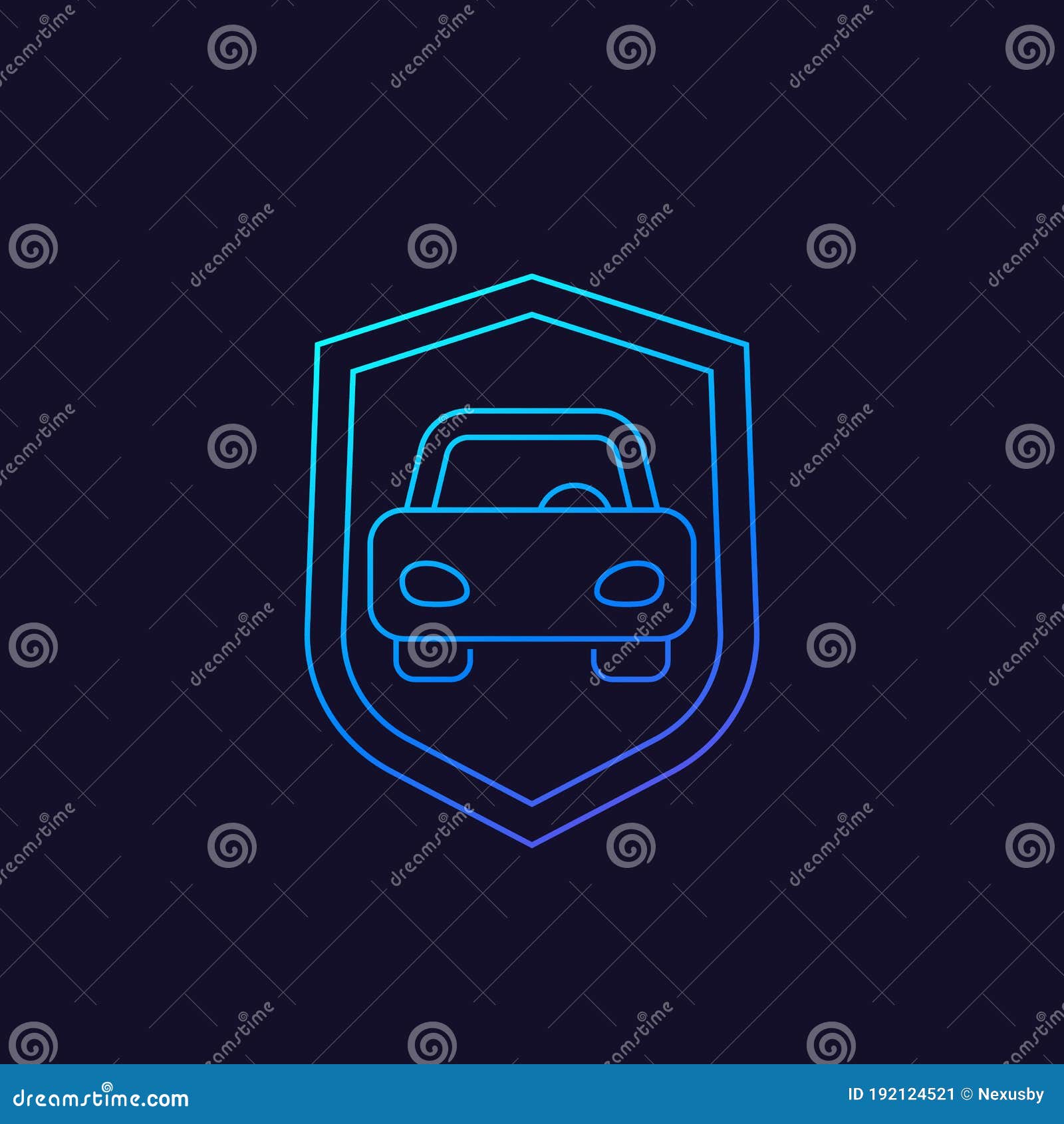 Car Security Icon, Linear Style Stock Illustration - Illustration of ...