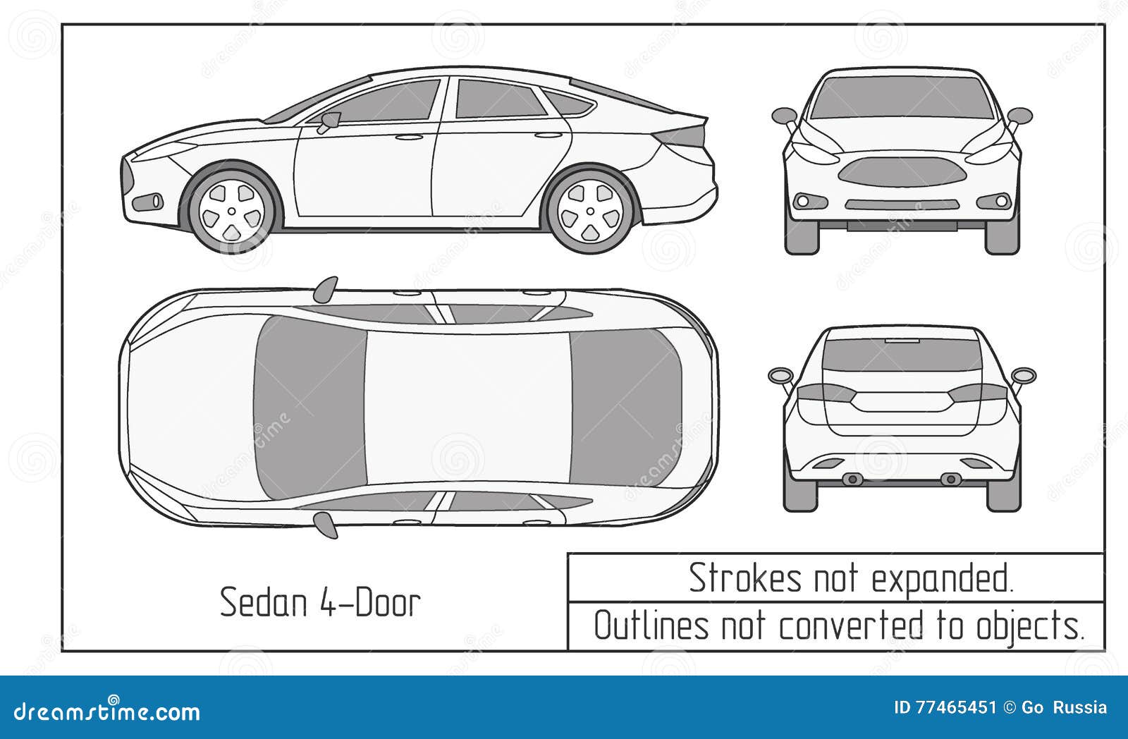 Car Sedan And Suv Drawing Outlines Not Converted To Objects Cartoon ...