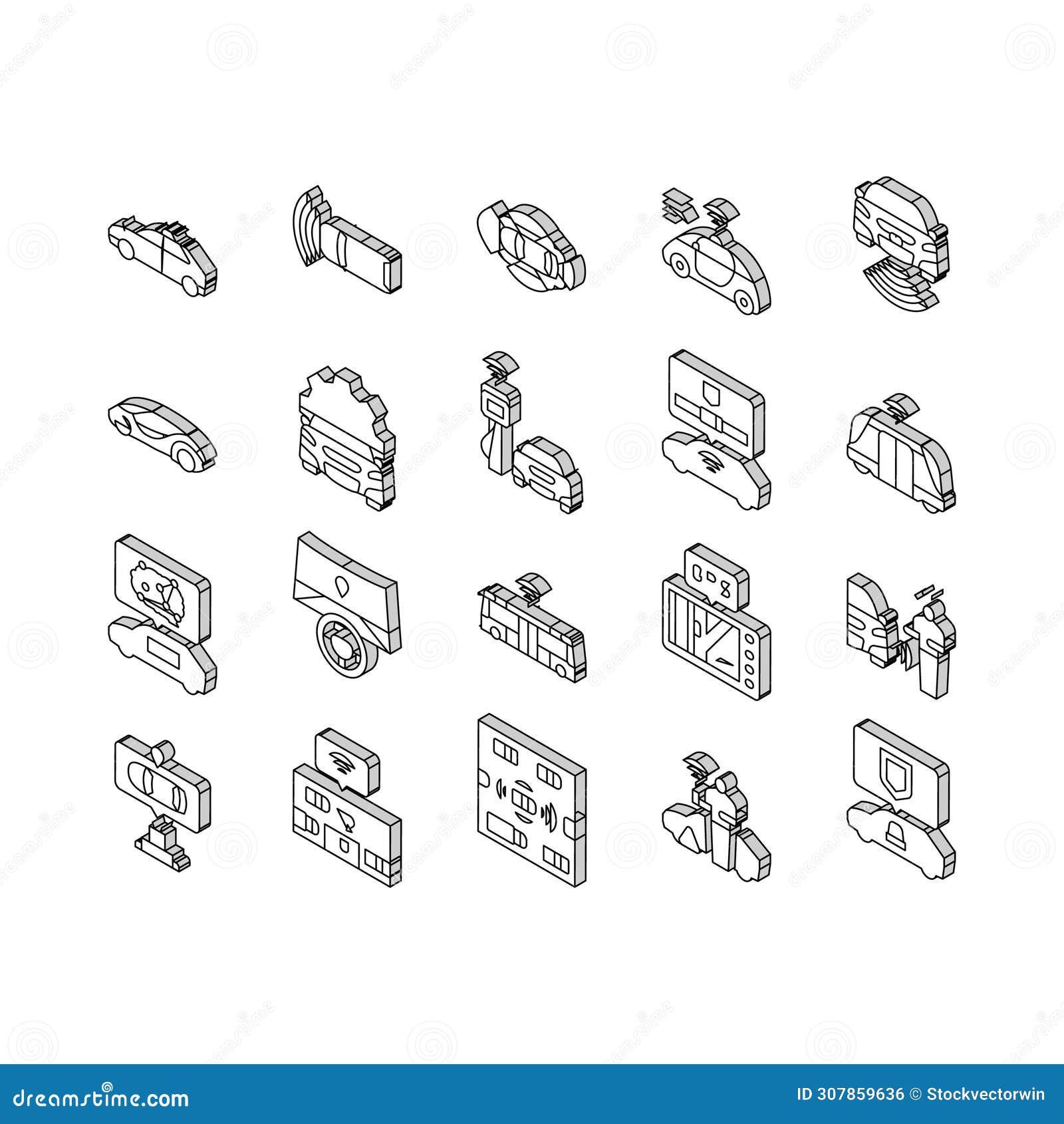 Autonomus Car Technology Cartoon Vector | CartoonDealer.com #129838521