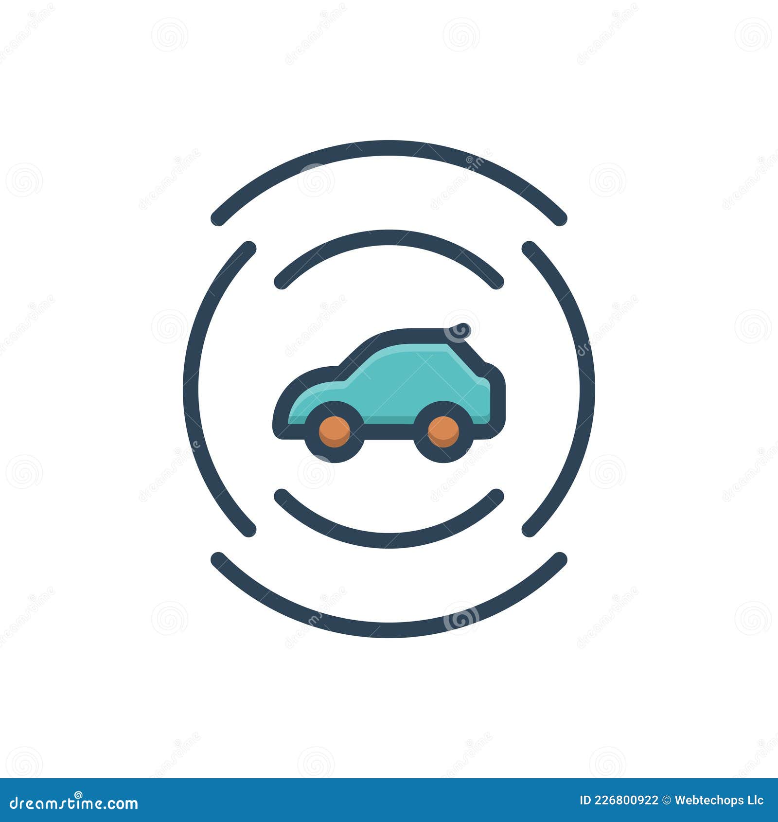 Color Illustration Icon for Car Sensor, Autonomous and Transportation ...