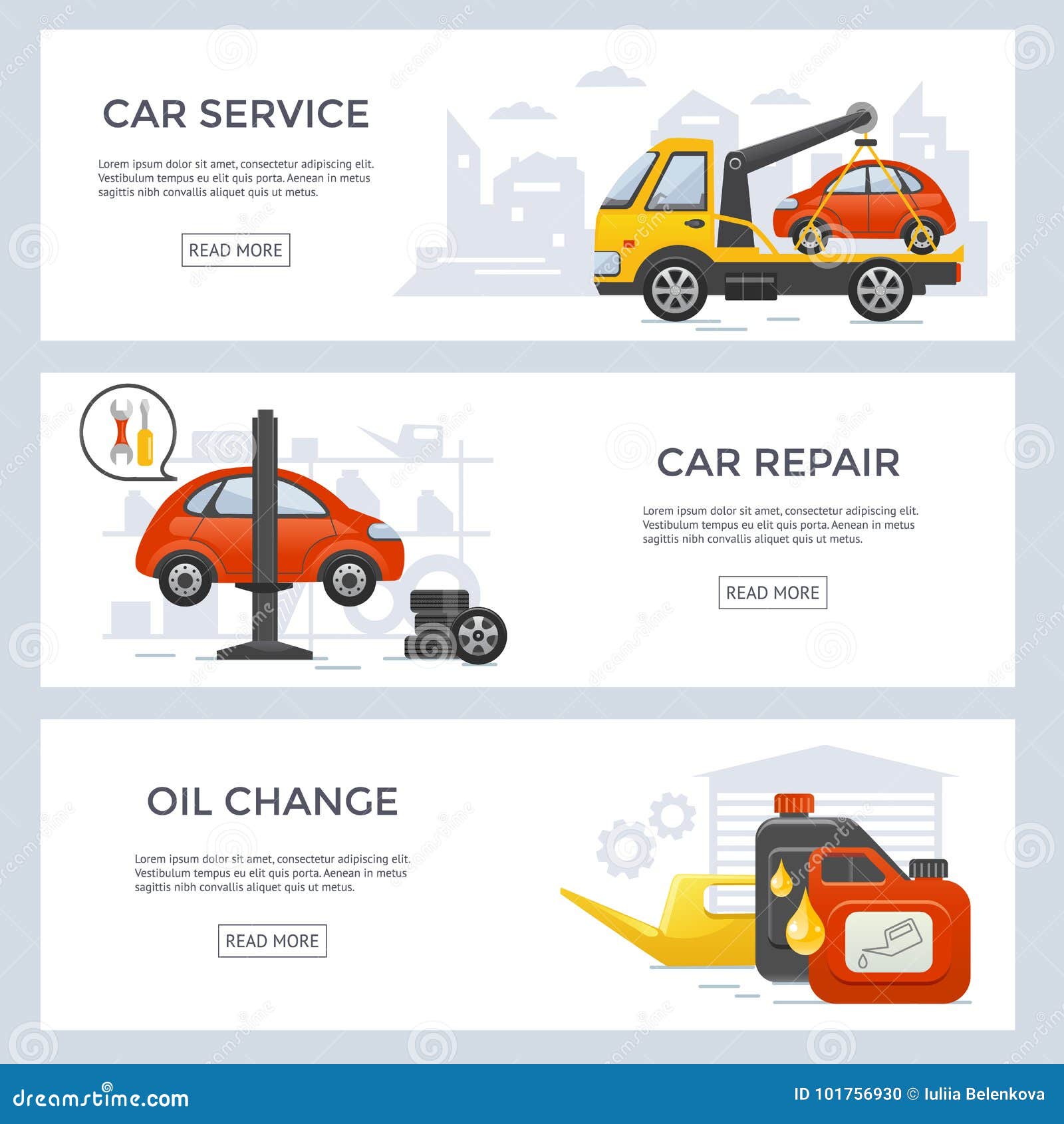 Car service banner set. stock vector. Illustration of banner - 101756930