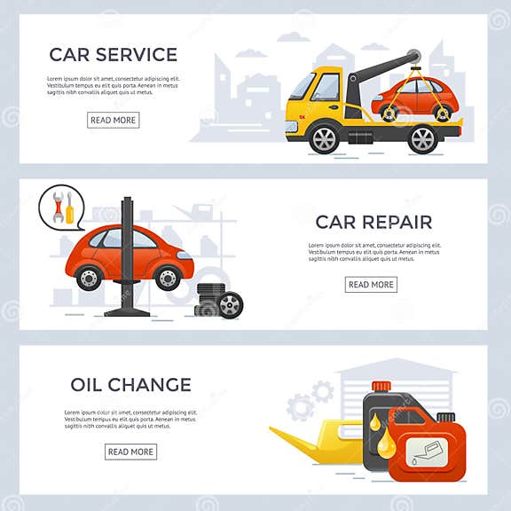 Car service banner set. stock vector. Illustration of banner - 101756930