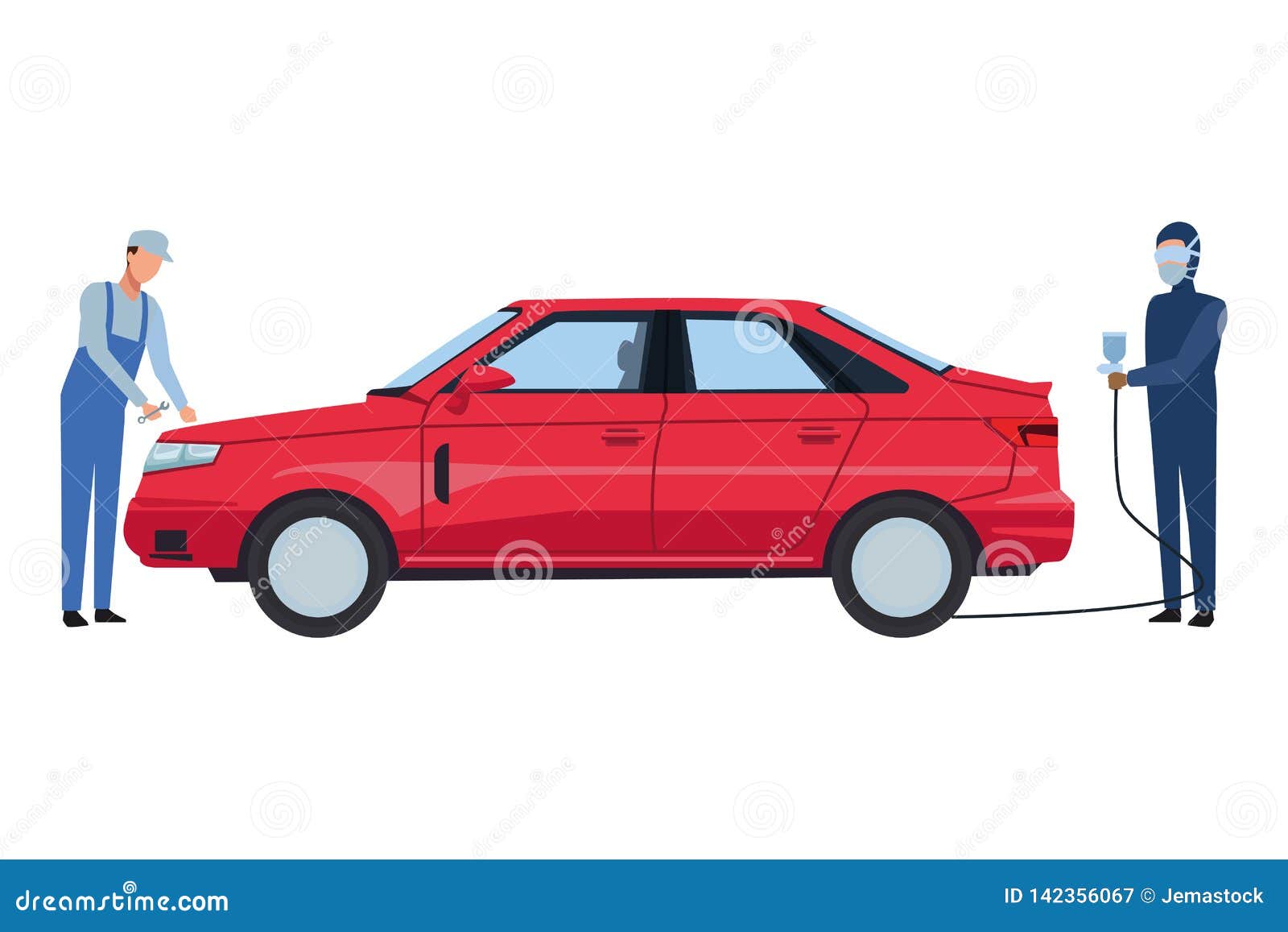 Car service cartoon stock vector. Illustration of design - 142356067