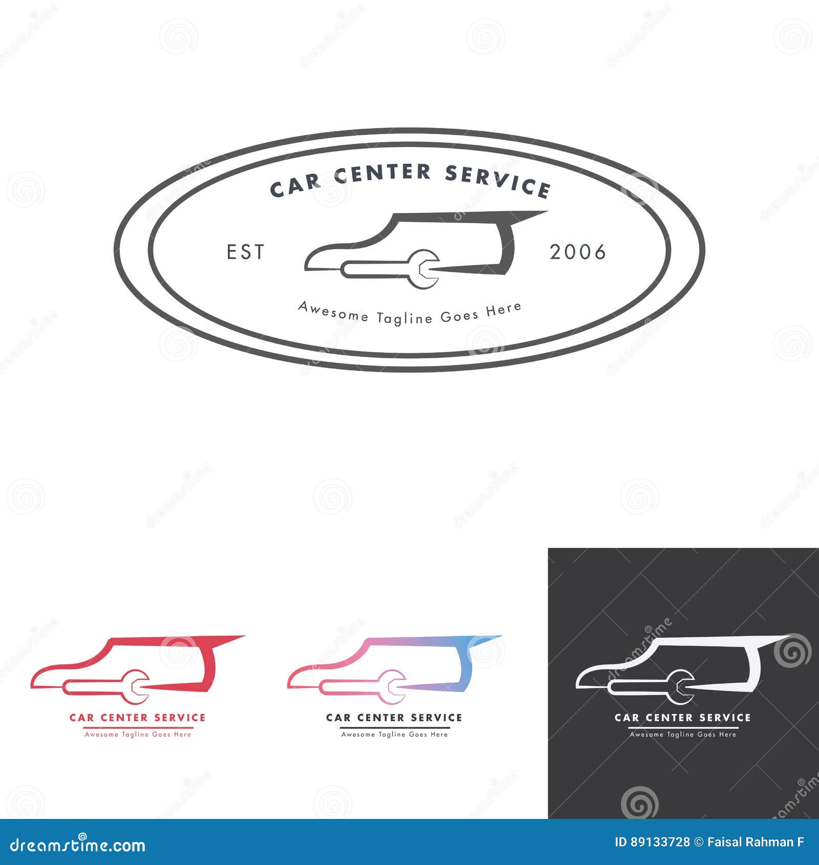 Car Service Center with Simple Line Art Stock Vector - Illustration of ...