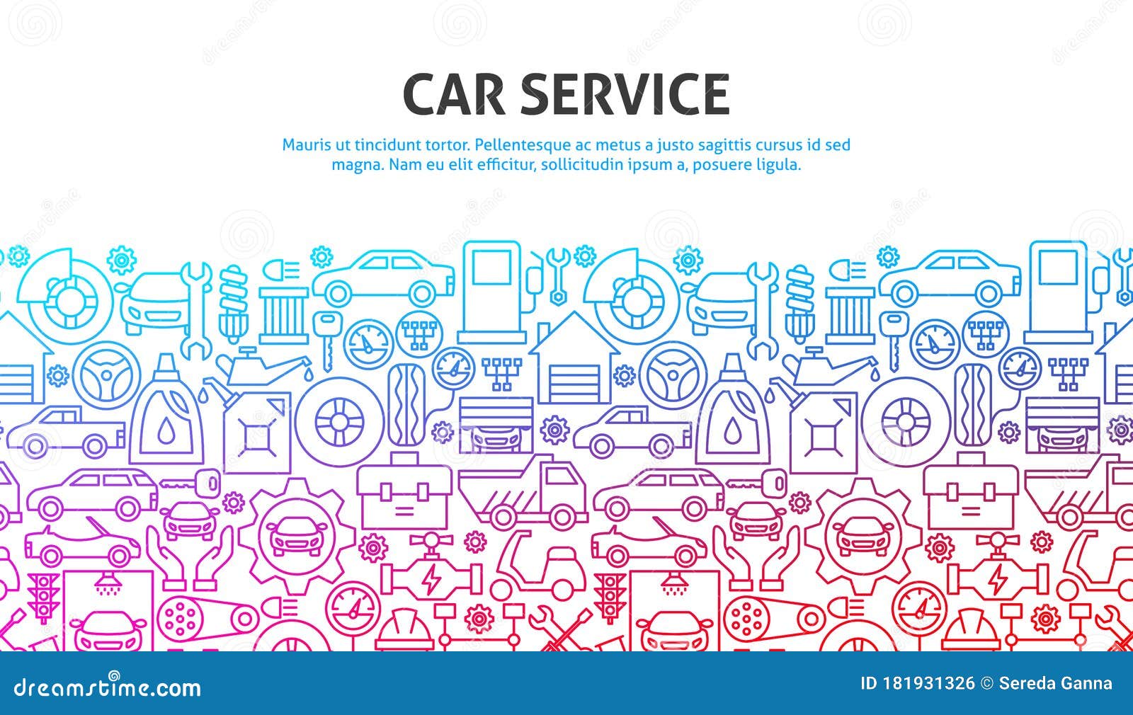 Car Service Concept stock vector. Illustration of brake - 181931326