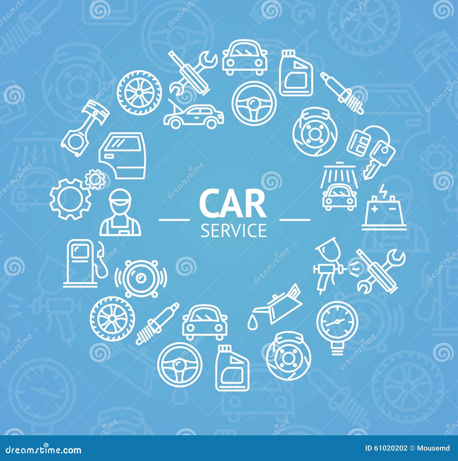 Car Service Concept. Vector Stock Vector - Illustration of service ...