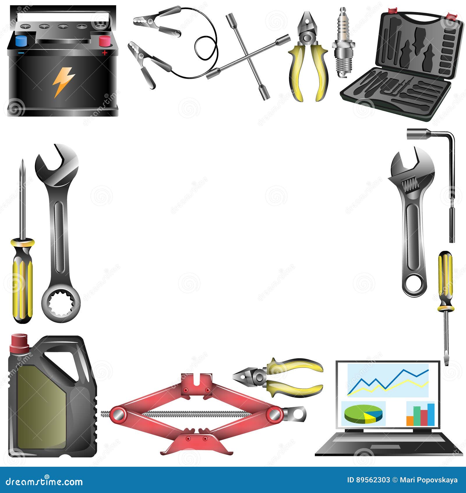 Car Service Frame stock vector. Illustration of auto - 89562303