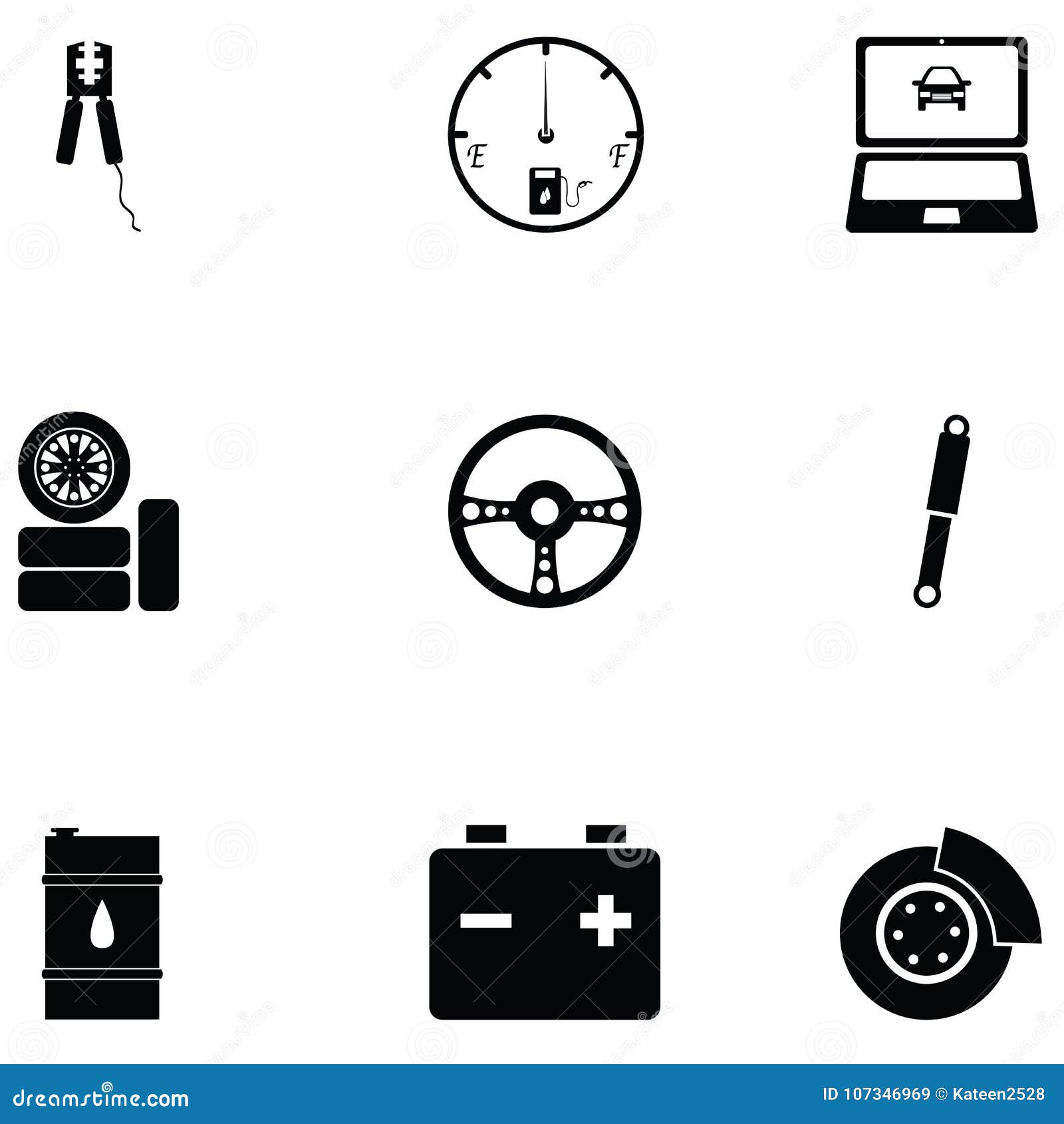 Car service icon set stock vector. Illustration of repair - 107346969