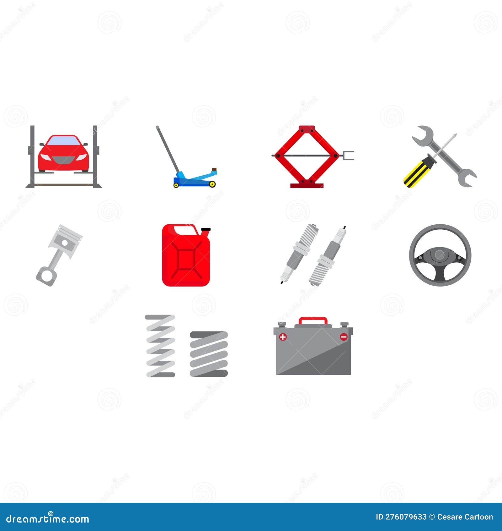Car service icon set stock vector. Illustration of clip - 276079633