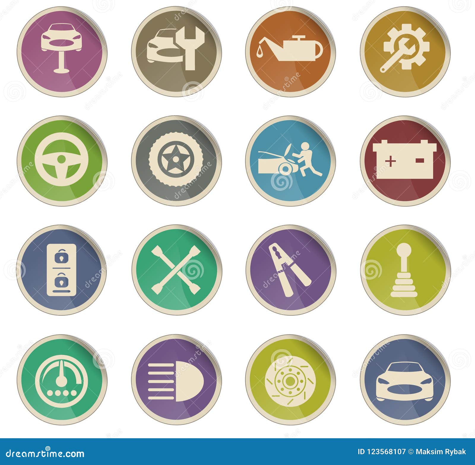 Car service icon set stock vector. Illustration of repair - 123568107