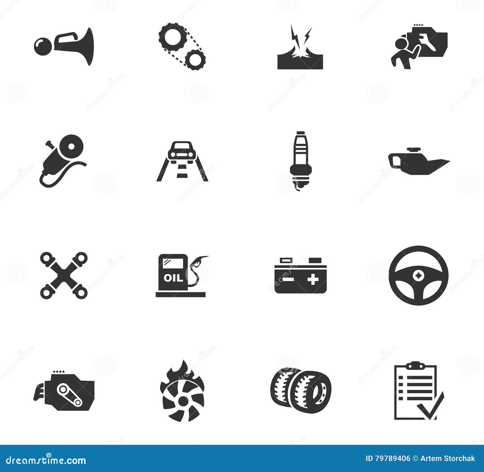Car service icon set stock vector. Illustration of gears - 79789406