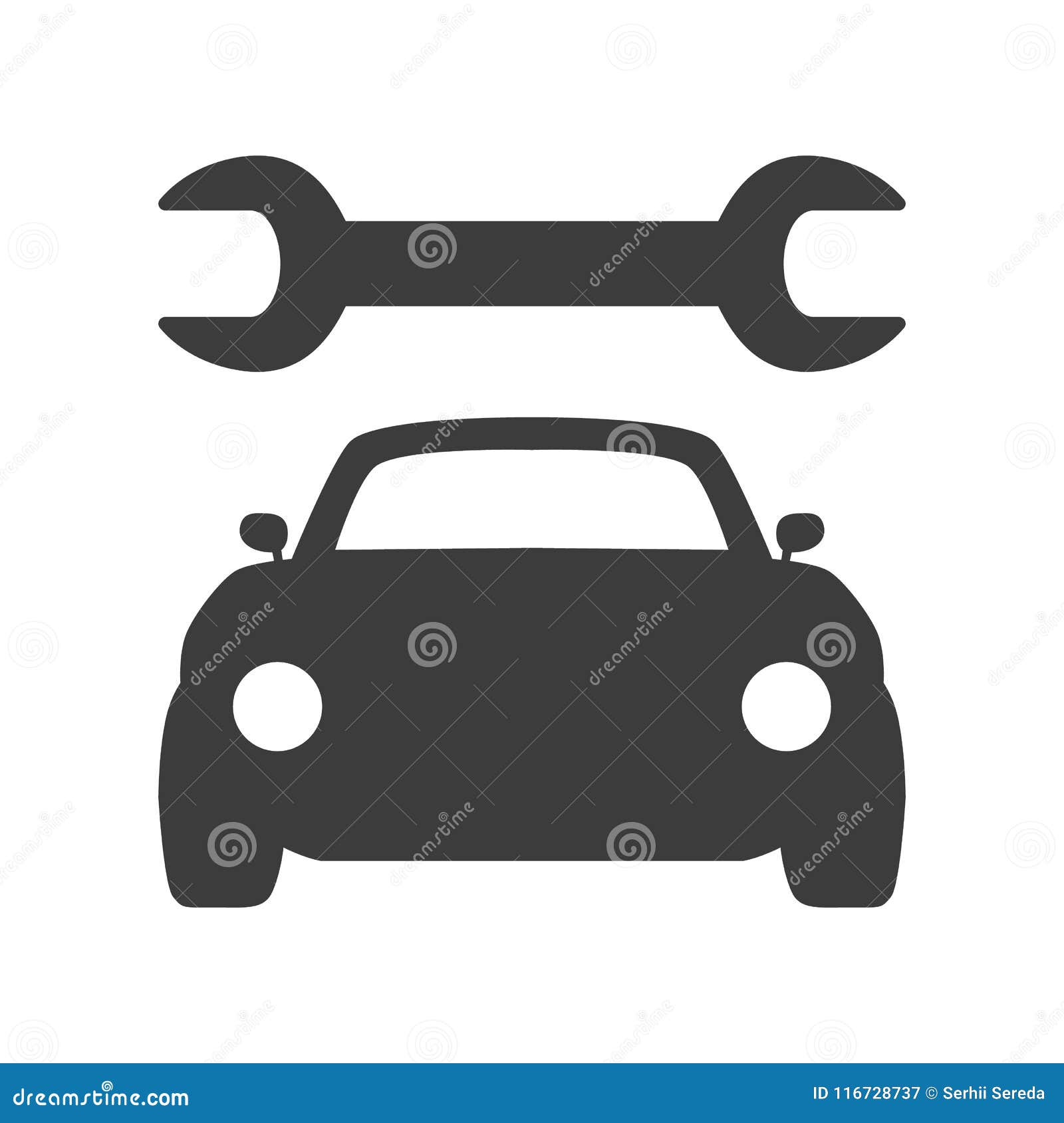 Car Service Icon on White Background. Stock Illustration - Illustration ...
