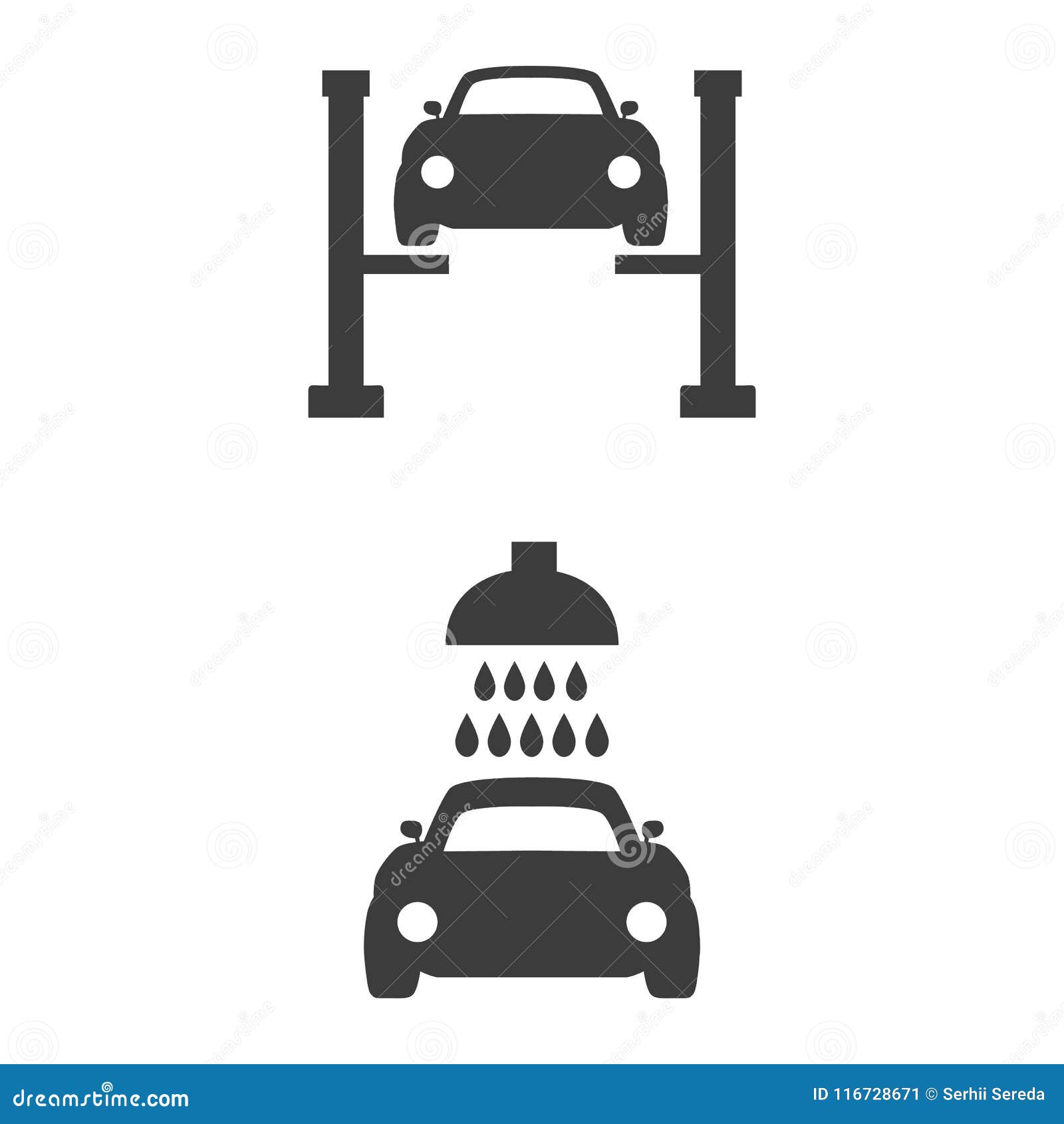 Car Service Icon on White Background. Stock Illustration - Illustration ...