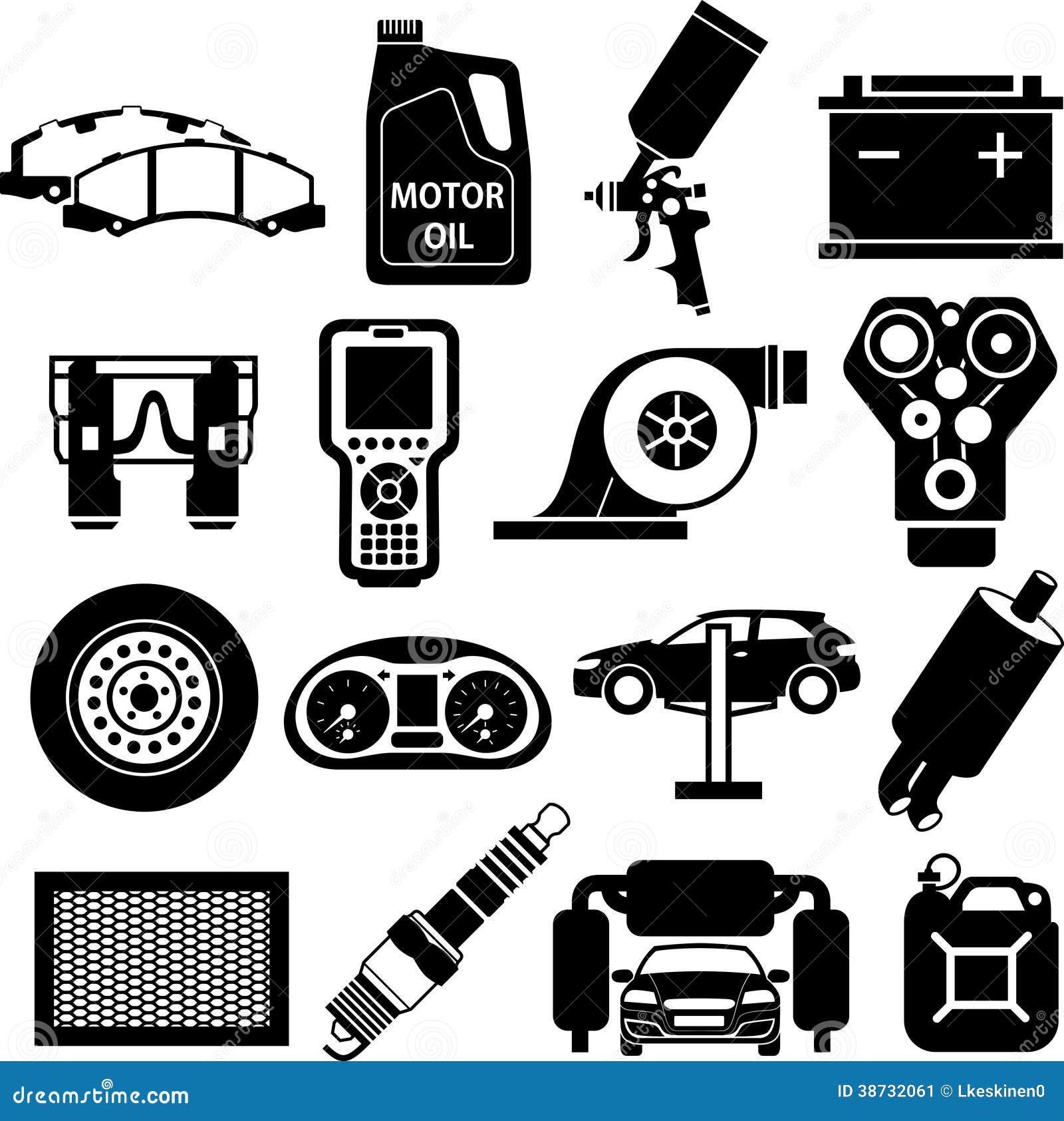 Car service icons black stock vector. Illustration of shop - 38732061