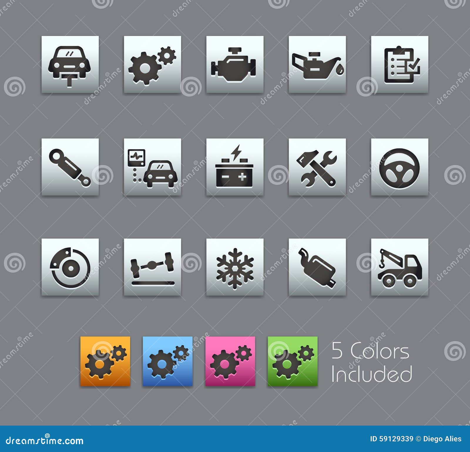 Car Service Icons stock vector. Illustration of pictogram - 59129339