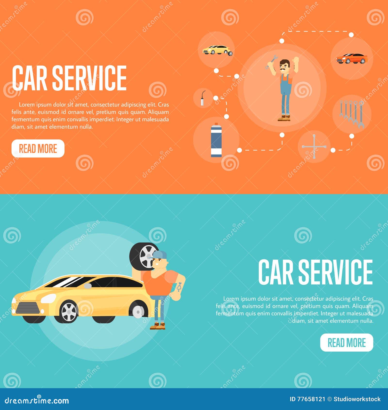 Car service illustration stock vector. Illustration of service - 77658121