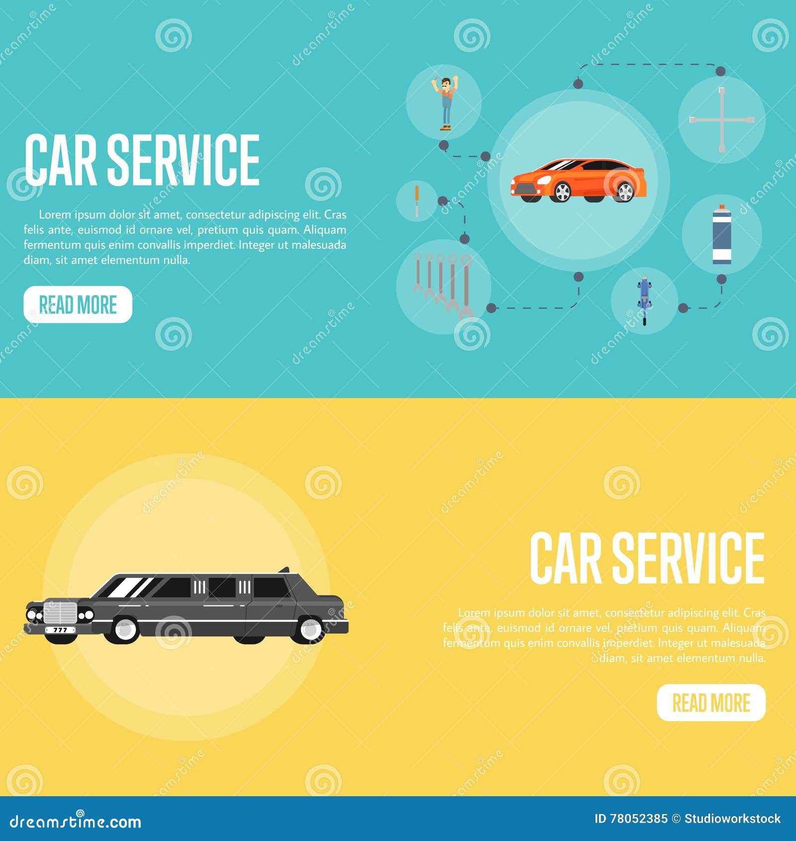 Car service illustration stock vector. Illustration of repair - 78052385