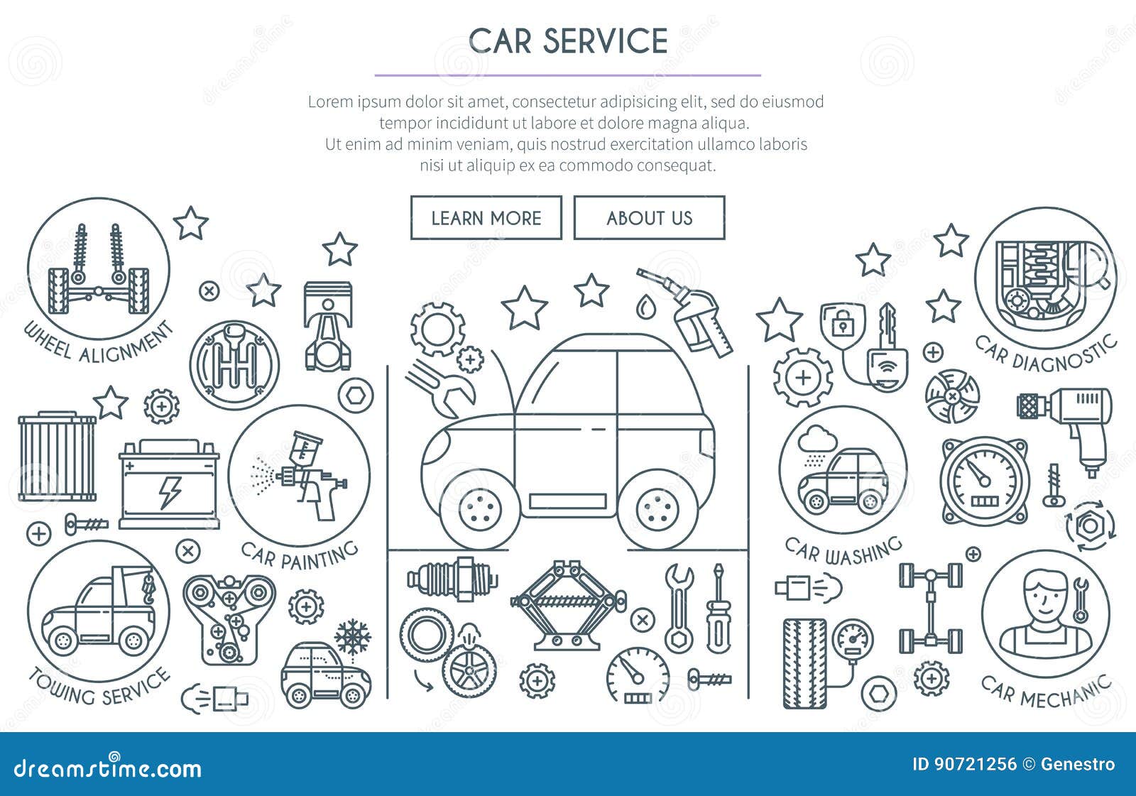 Car Service Illustration 2 stock vector. Illustration of brake - 90721256