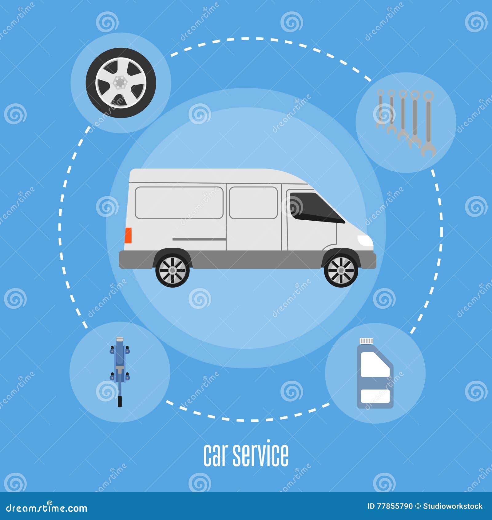 Car service illustration stock vector. Illustration of pressure - 77855790