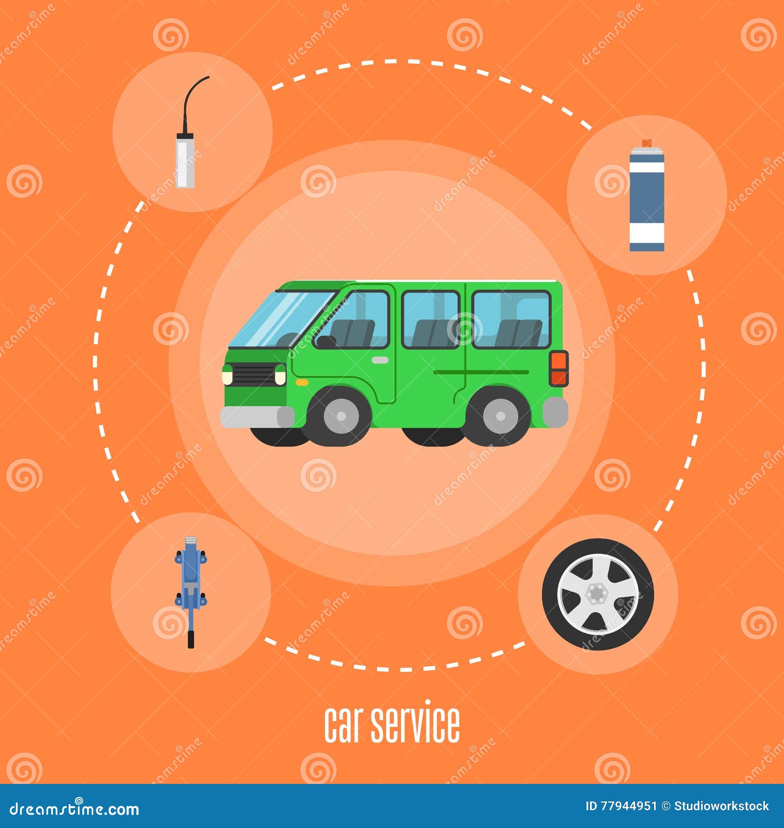 Car service illustration stock vector. Illustration of automotive ...