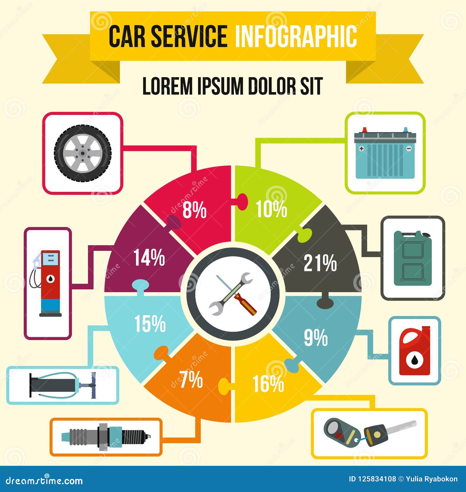 Car Service Infographic, Flat Style Stock Illustration - Illustration ...