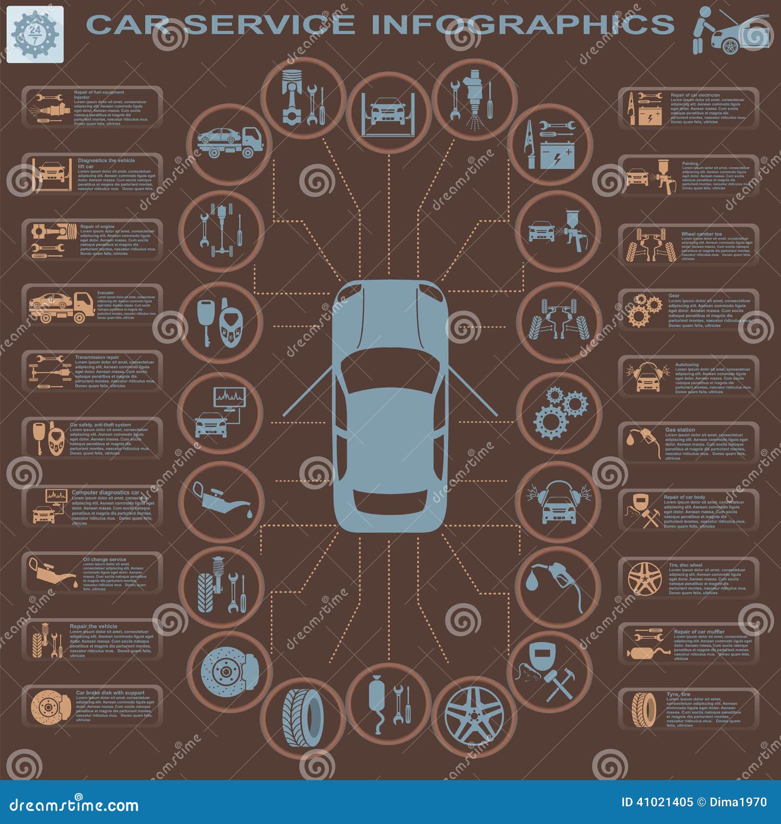 Car service infographics stock vector. Illustration of graphic - 41021405