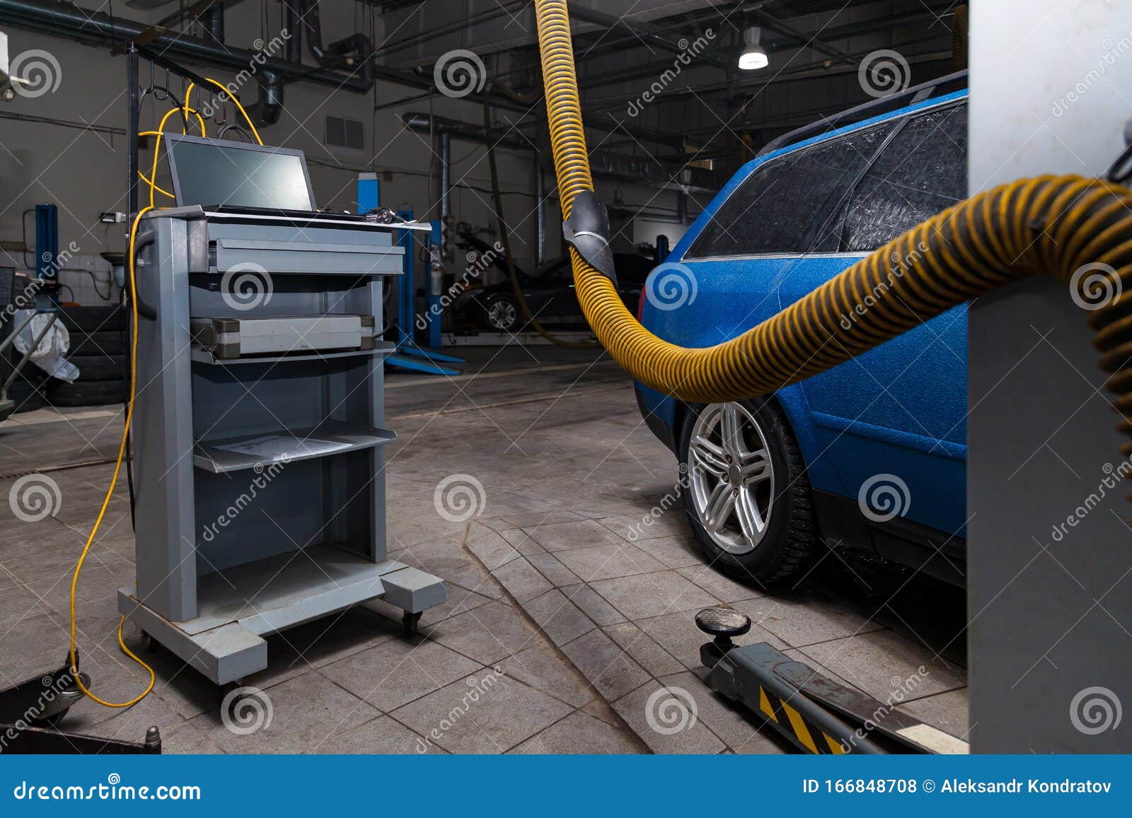 Car Service Interior with a Computer for Reading Electronic Errors ...