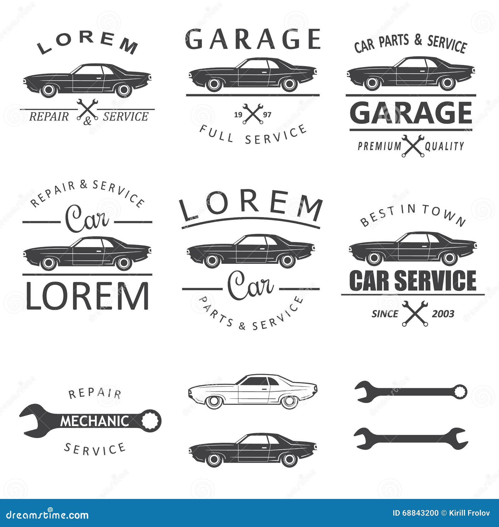 Car service labels. stock vector. Illustration of logotype - 68843200