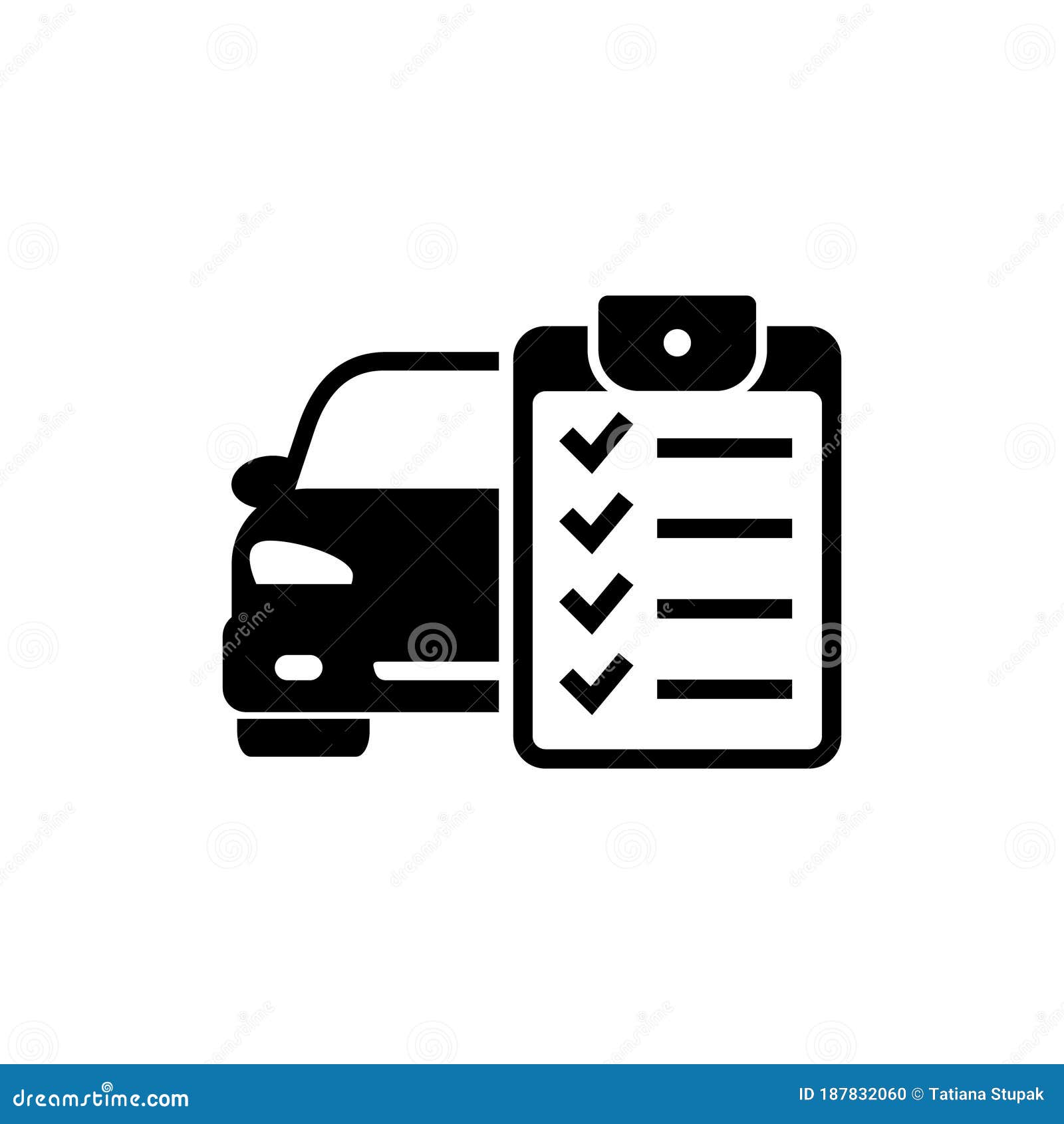 Car Service List Icon. Checklist Car Servise Maintenance Icon Stock ...