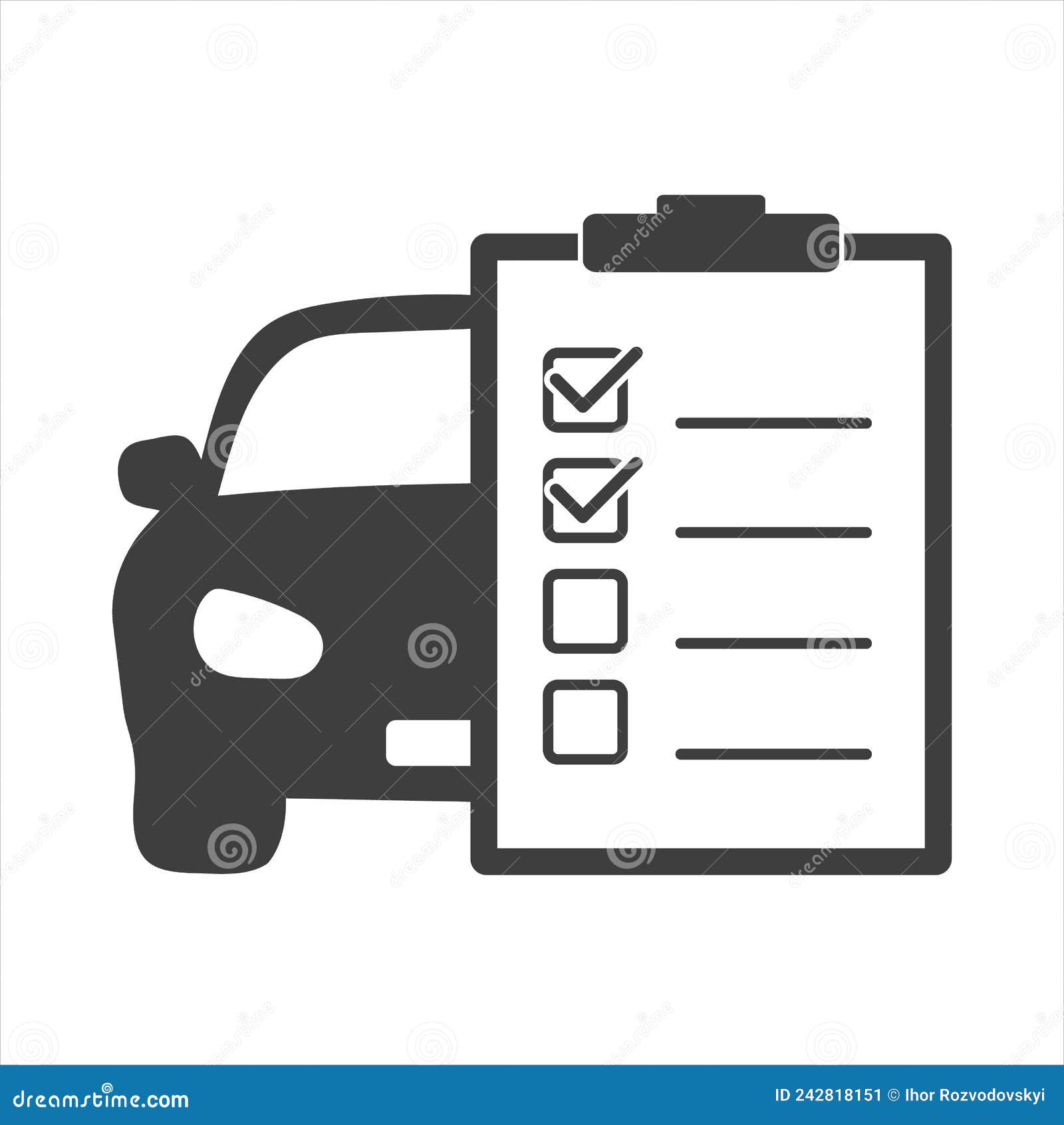 Car Service List Icon. Checklist Car Servise Maintenance Icon Stock ...