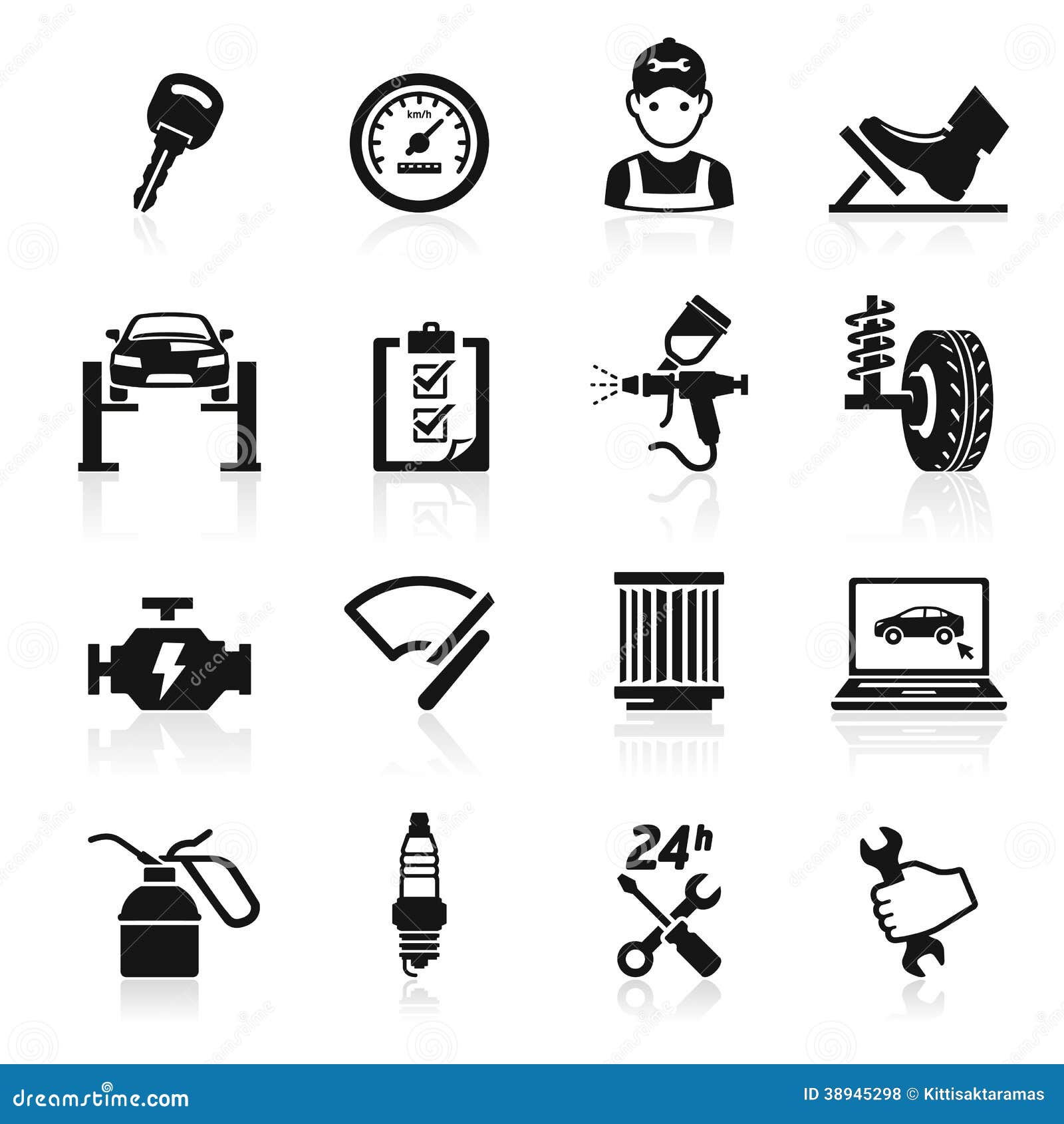 Auto Service Logo, Emblems, Badges And Icons. Tire Fitting. Vector ...