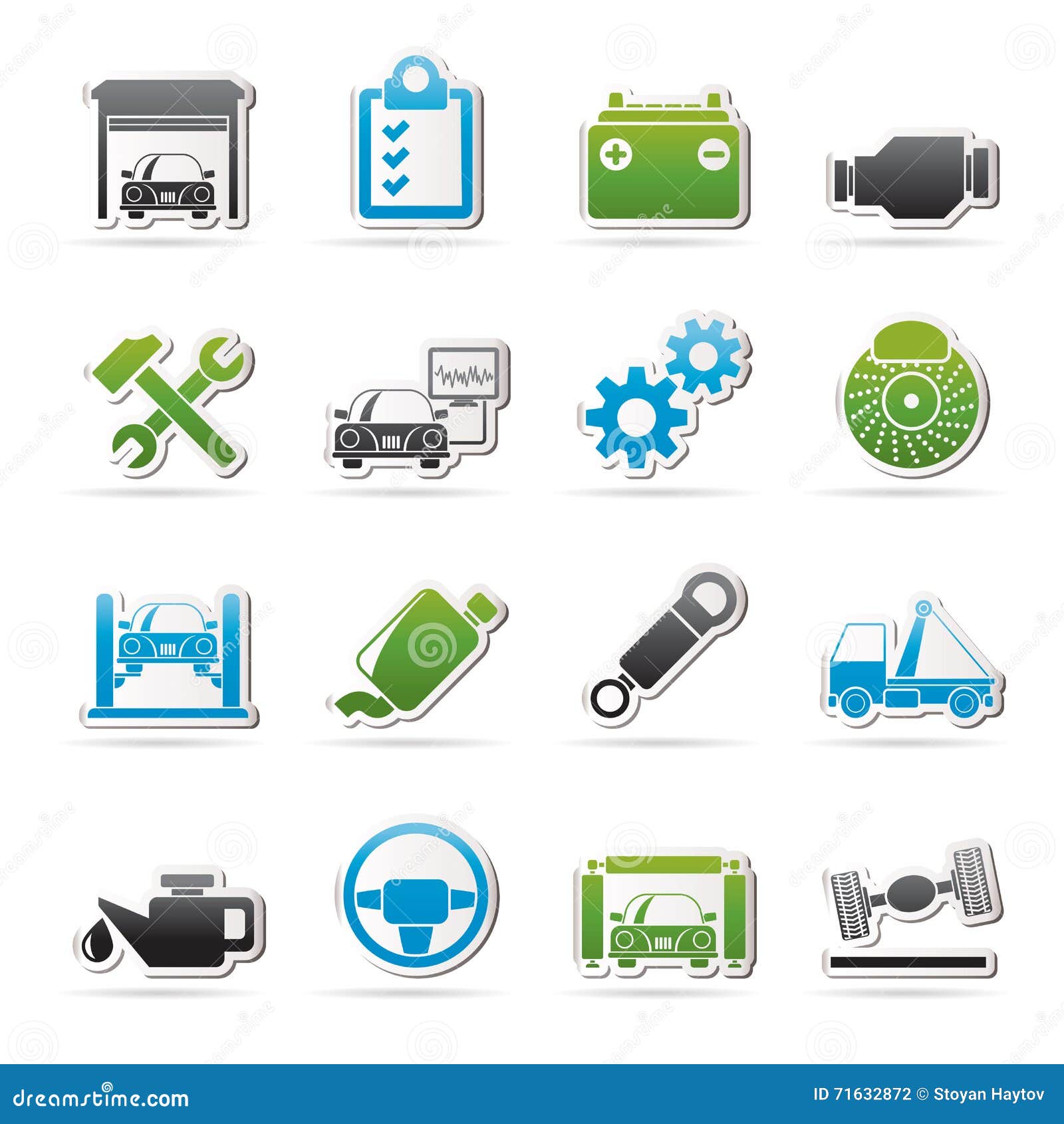 Car Service Maintenance Icons Stock Vector - Illustration of equipment ...