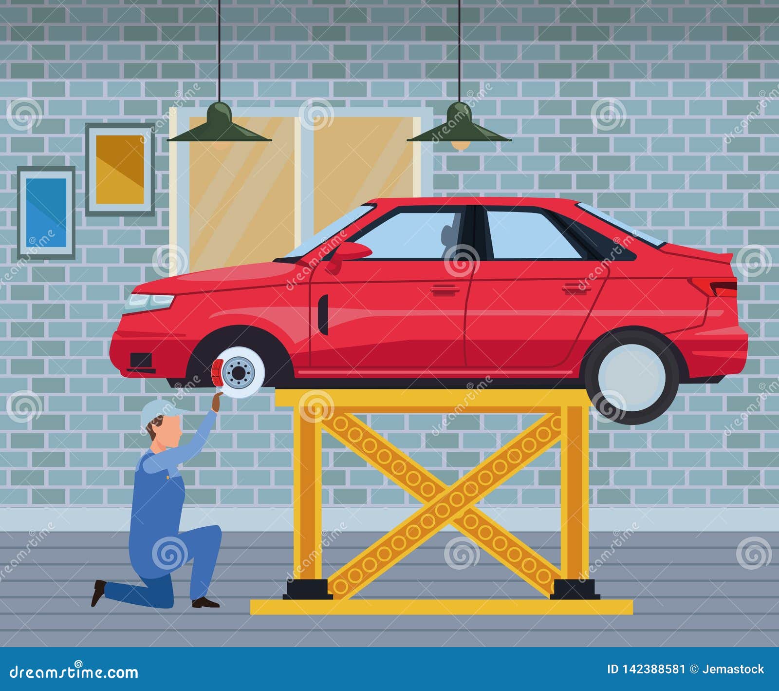 Car Service Manufacturing Cartoon Stock Vector - Illustration of ...