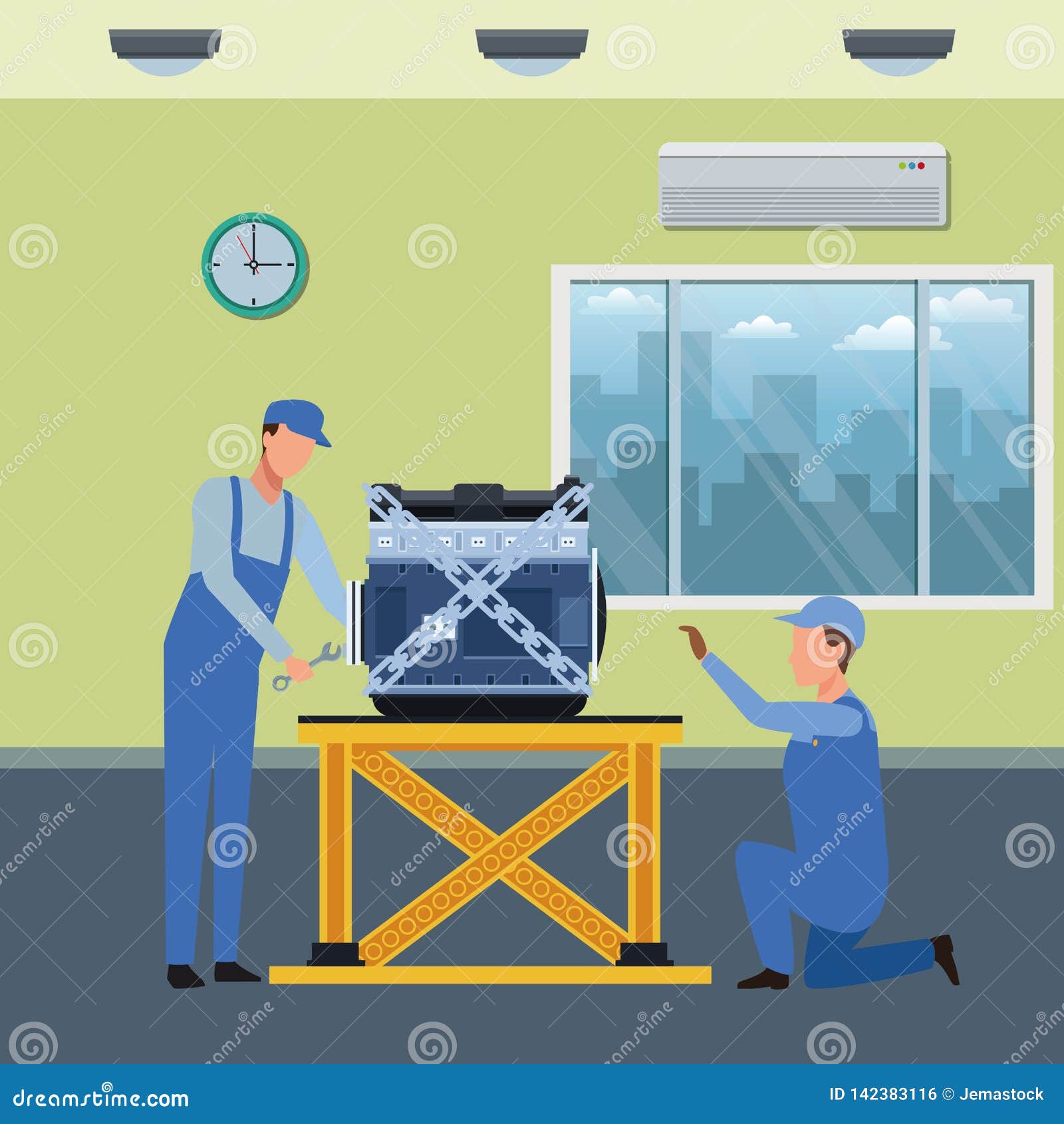 Car Service Manufacturing Cartoon Stock Vector - Illustration of ...