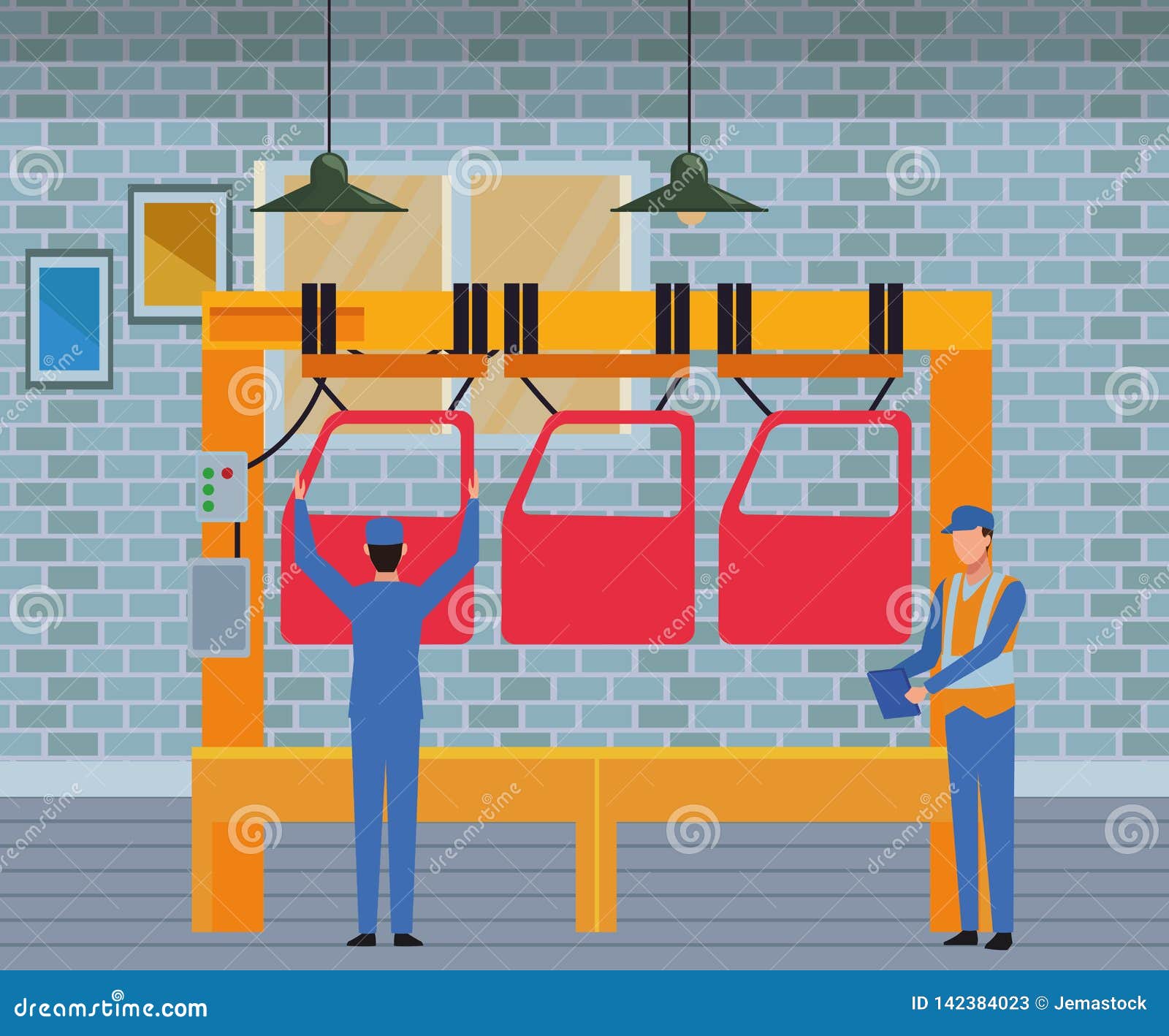Car Service Manufacturing Cartoon Stock Vector - Illustration of ...