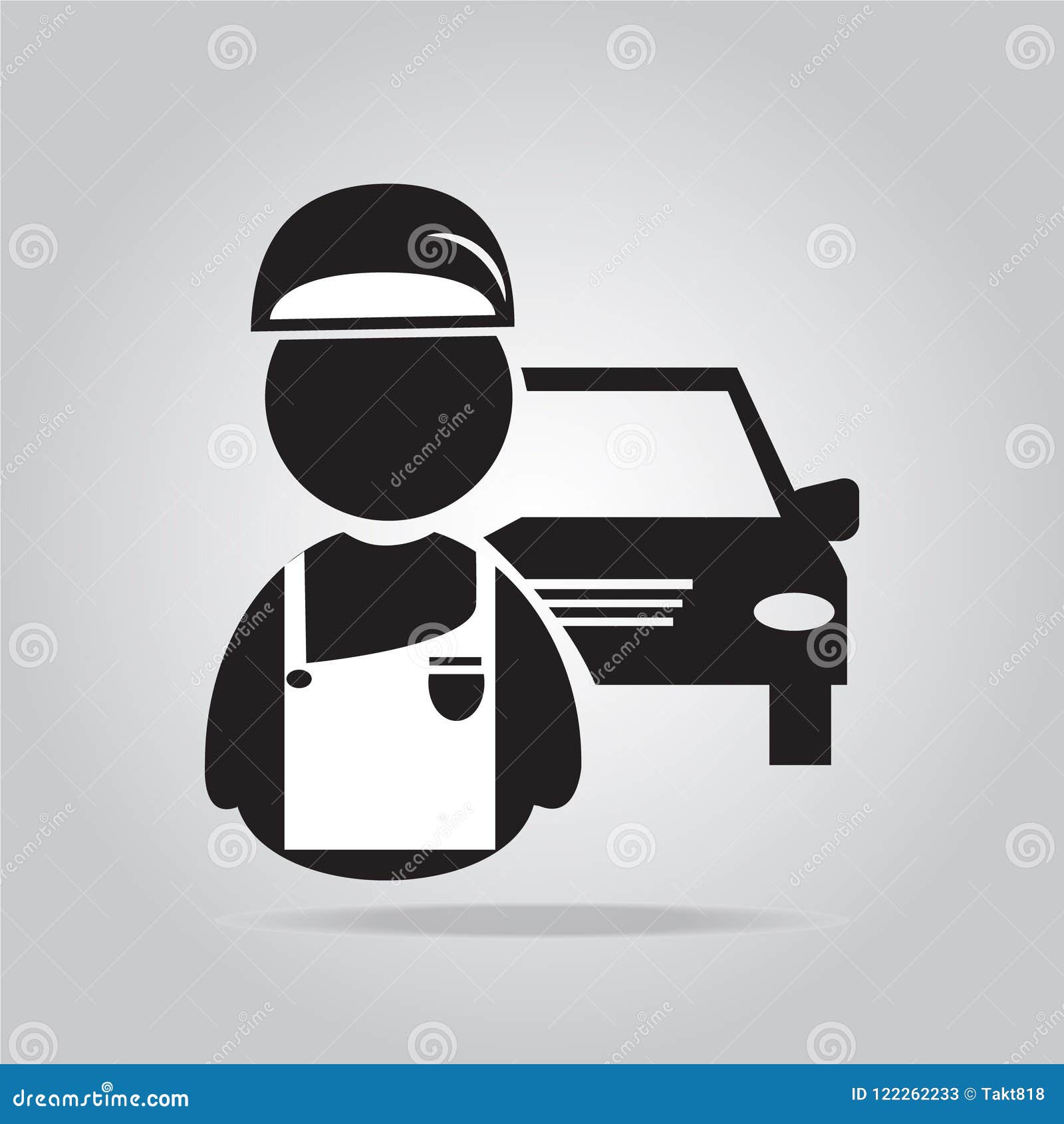 Car Service, Mechanic Man Icon Illustration Stock Vector - Illustration ...